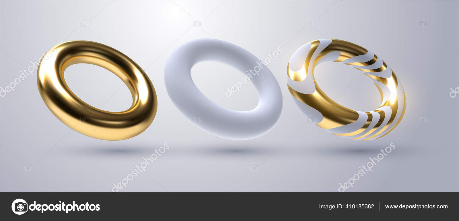Realistic torus shapes. Vector illustration. Stock Vector Image by ...