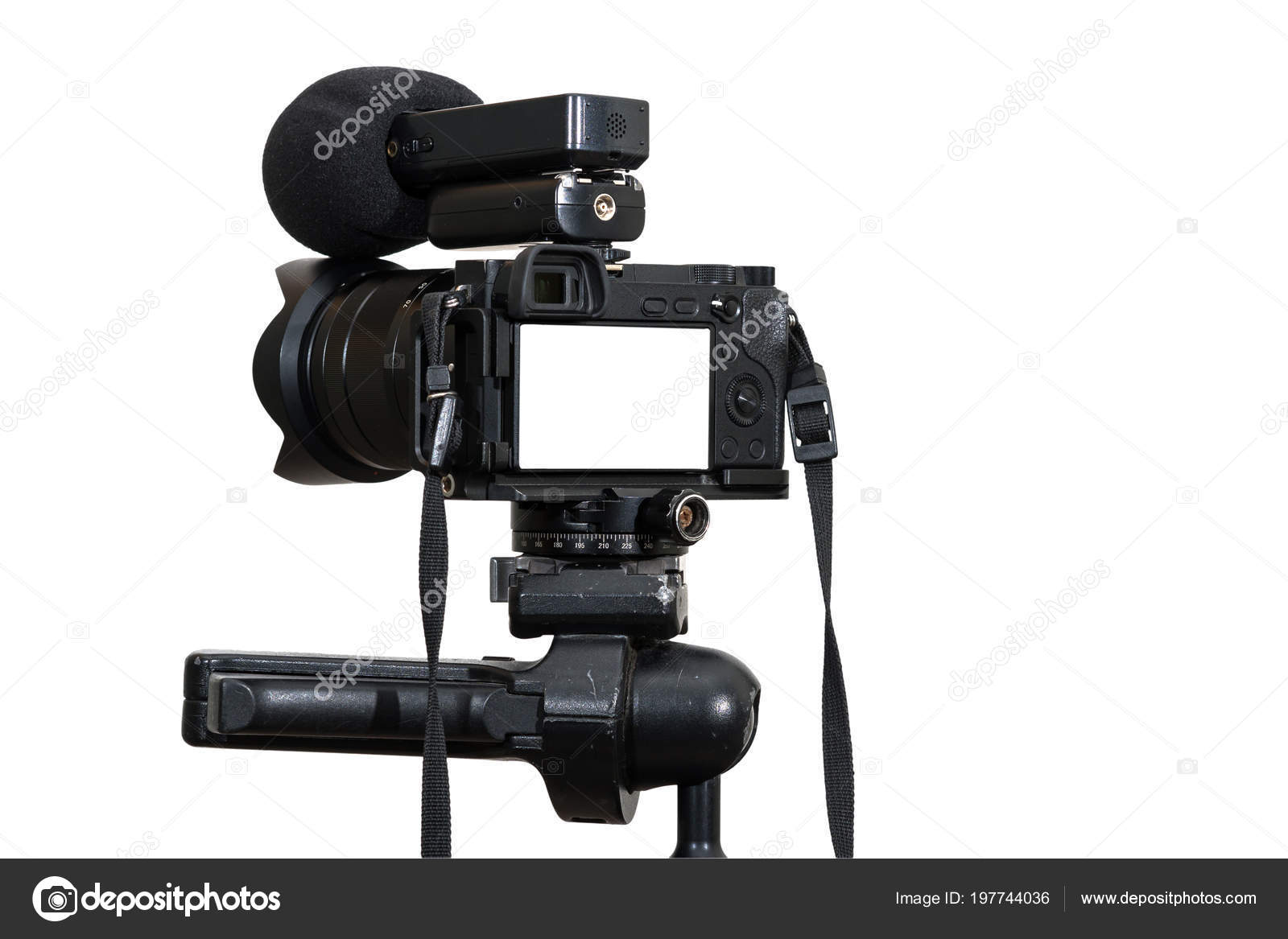 Professional Digital Mirrorless Camera Tripod Microphone Record White ...