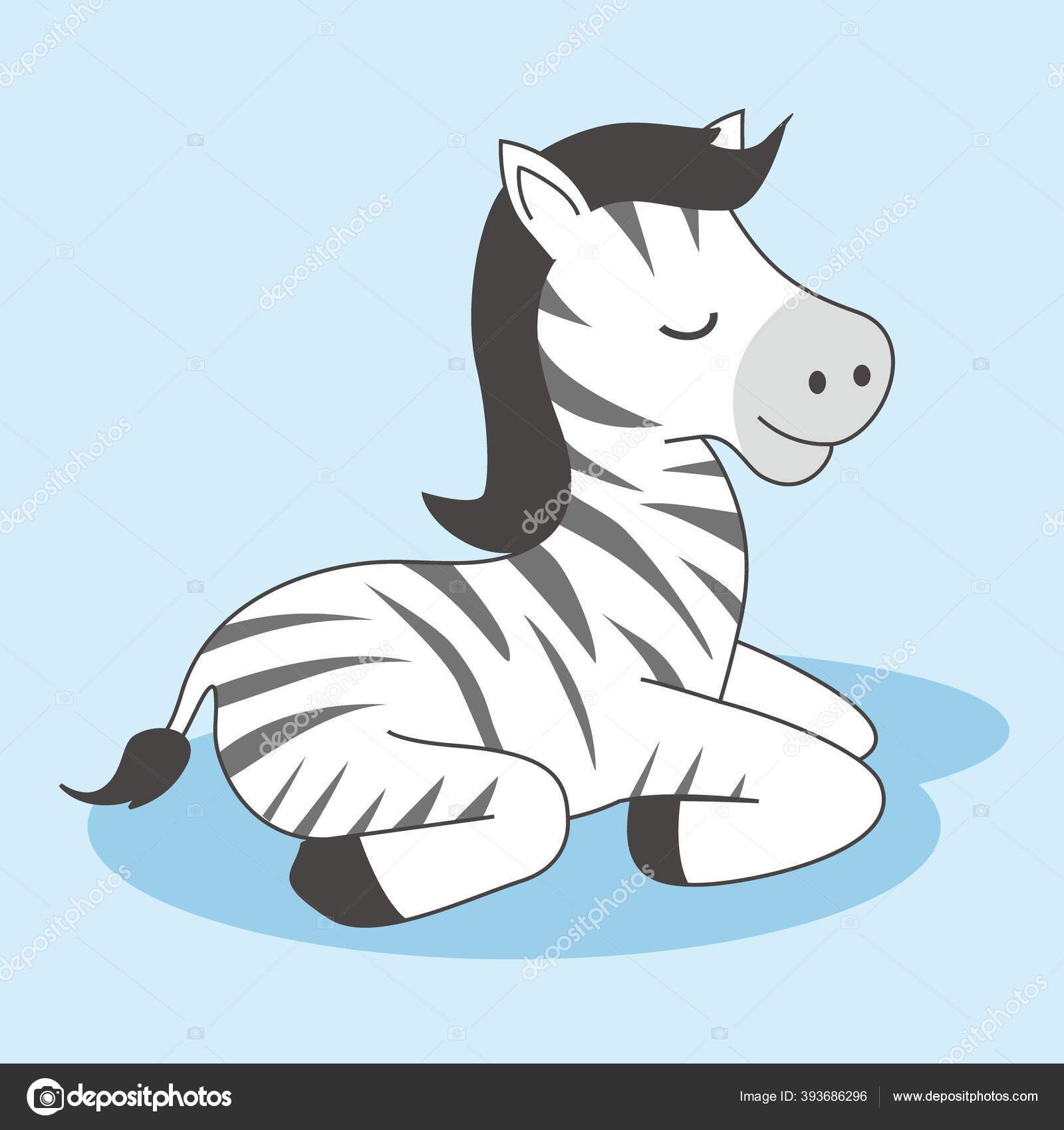 Zebra Cartoon Sitting Isolated Illustration Stock Vector by ©eriek ...