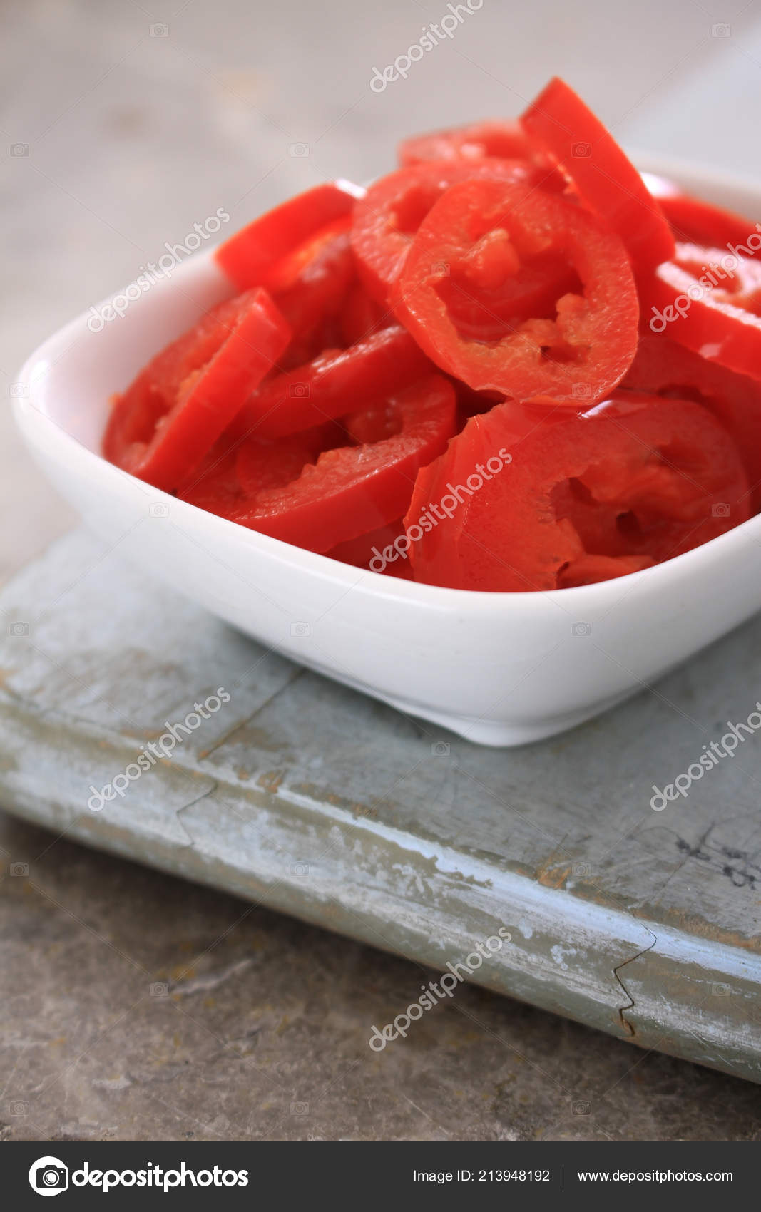Prepared Sliced Red Chillies Stock Photo by ©neillangan 213948192