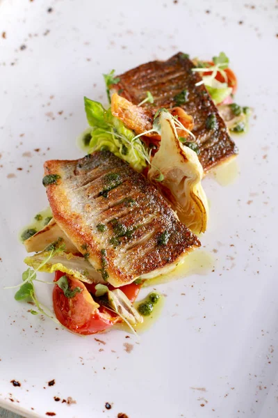 plated tasty fish meal - Stock Image - Everypixel