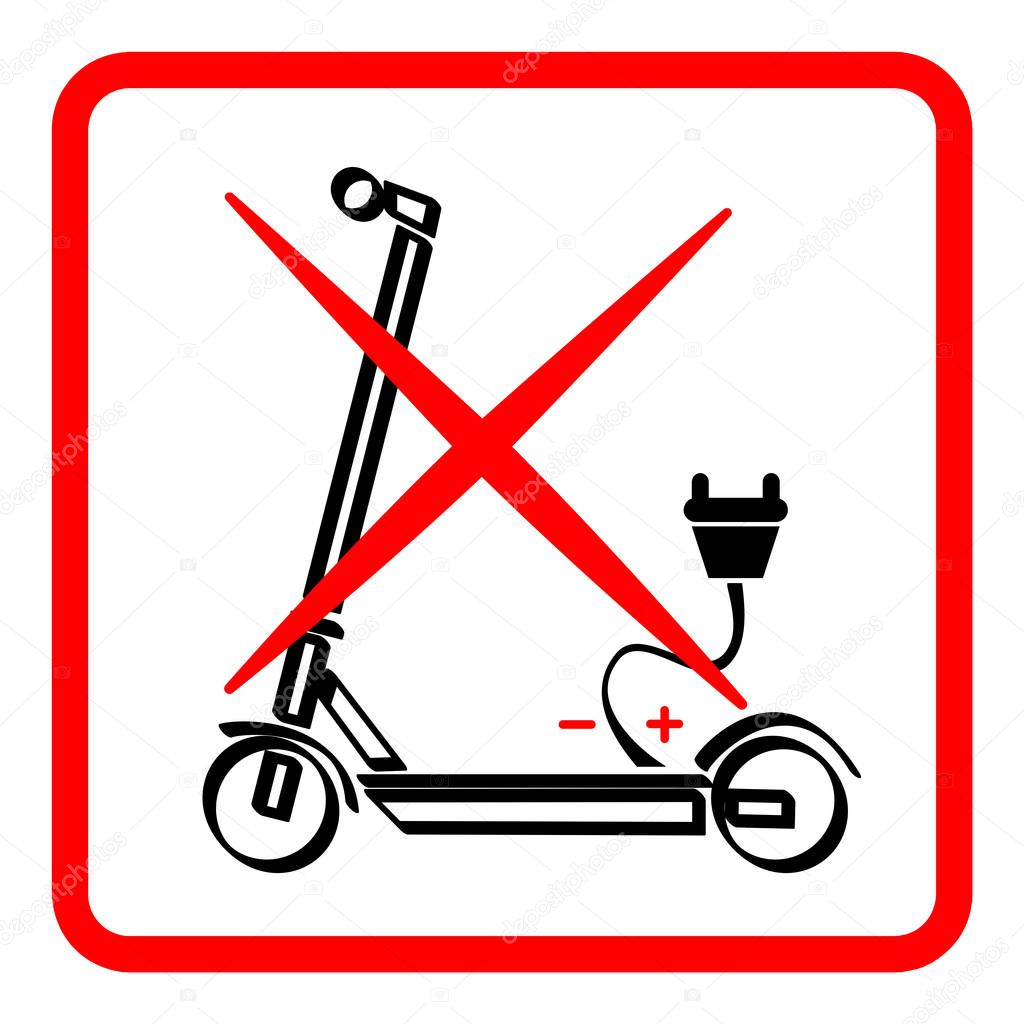 Prohibido para scooters el ctricos s mbolo vectorial 2024