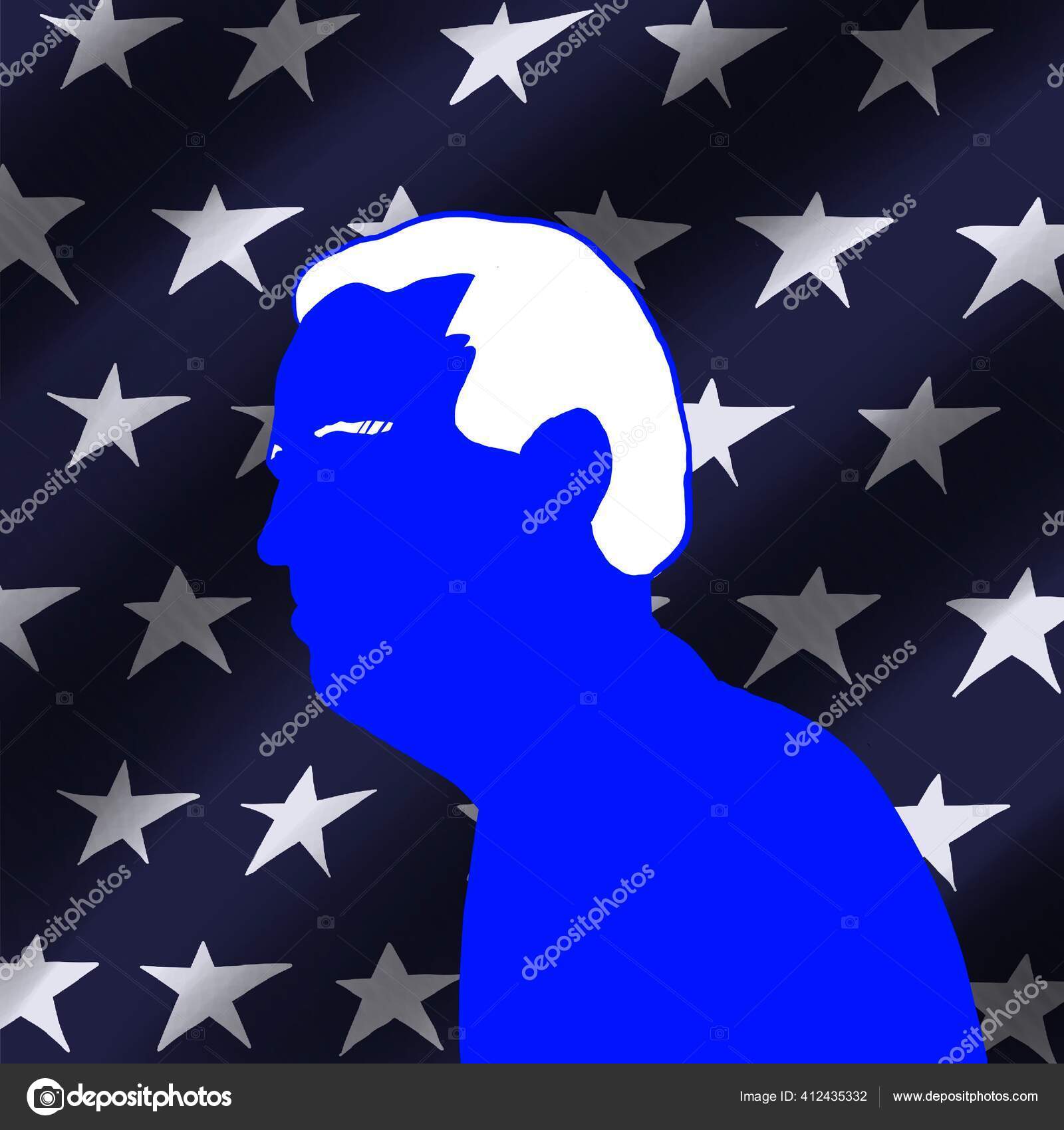 September 2020 Illustration Joseph Robinette Biden Black Silhouette ...