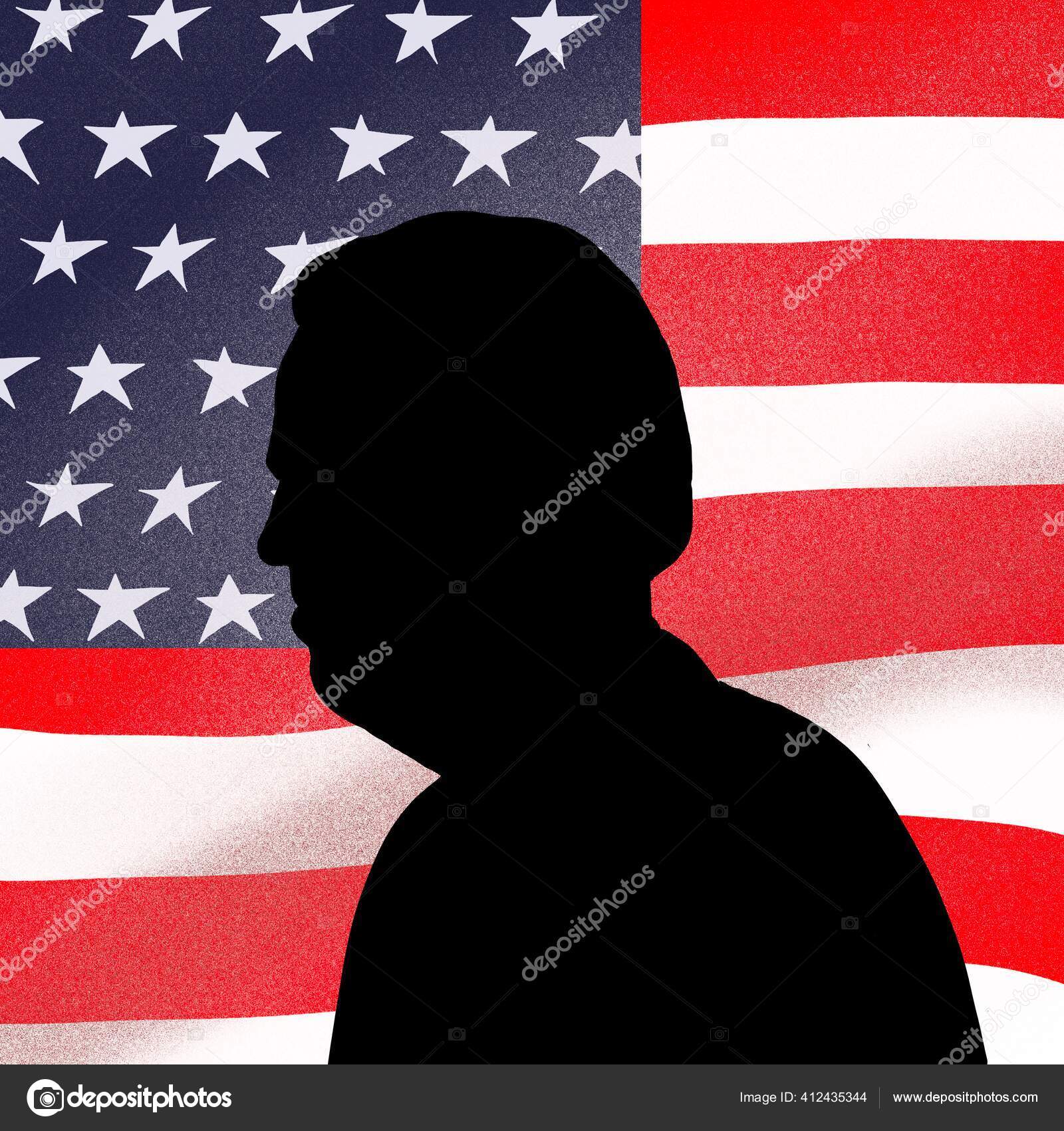 September 2020 Illustration Joseph Robinette Biden Black Silhouette ...
