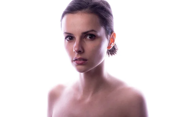 Beautiful Young Girl Portrait White Background Stock Photo by ...