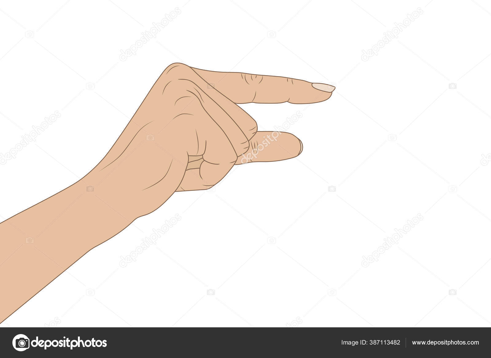 Vector Illustration Partial View Human Hand Fingers Stock Vector by ...