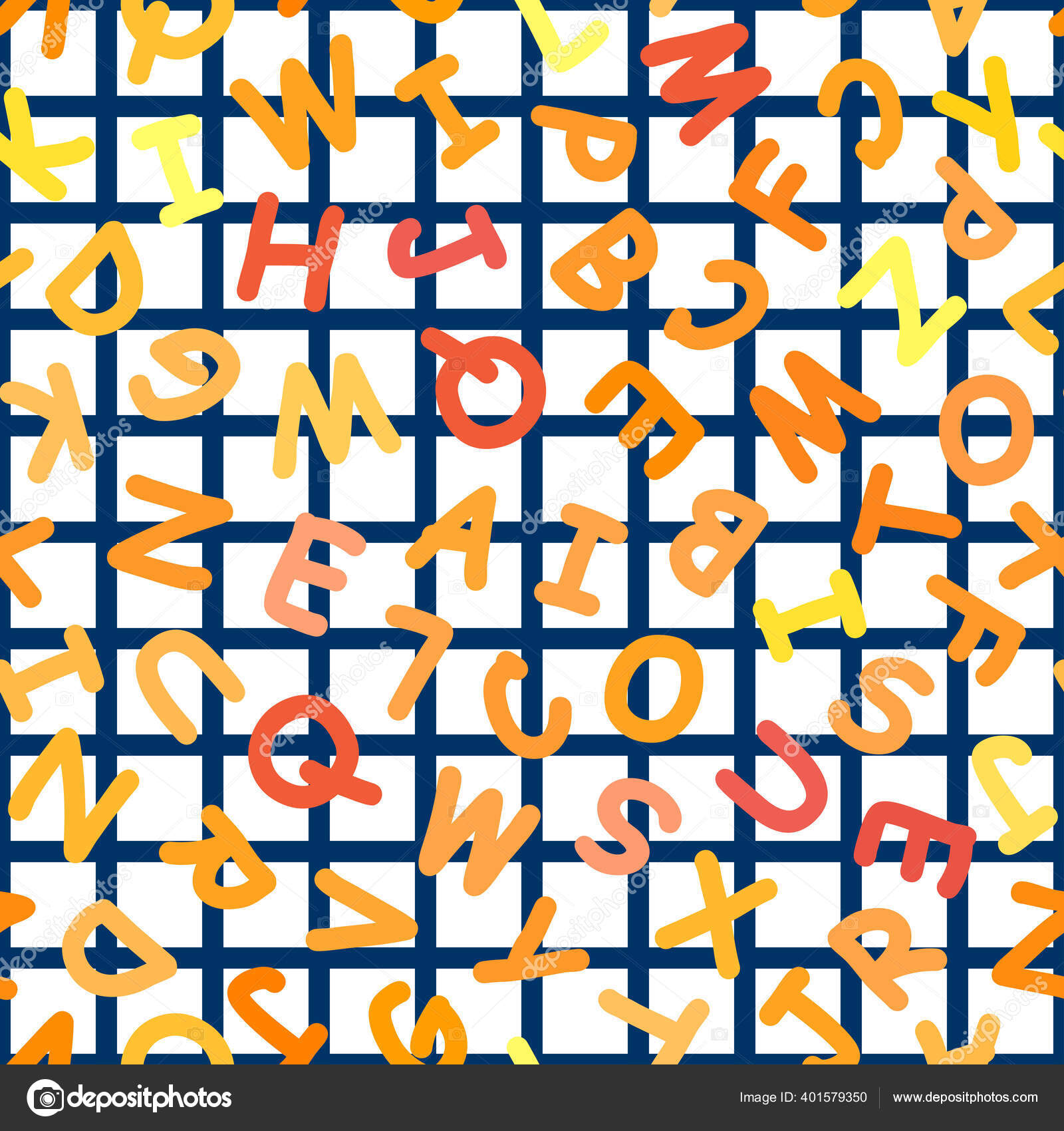 Seamless Grid Vector Pattern Alphabet Letters Stock Vector by ©EVdesign ...