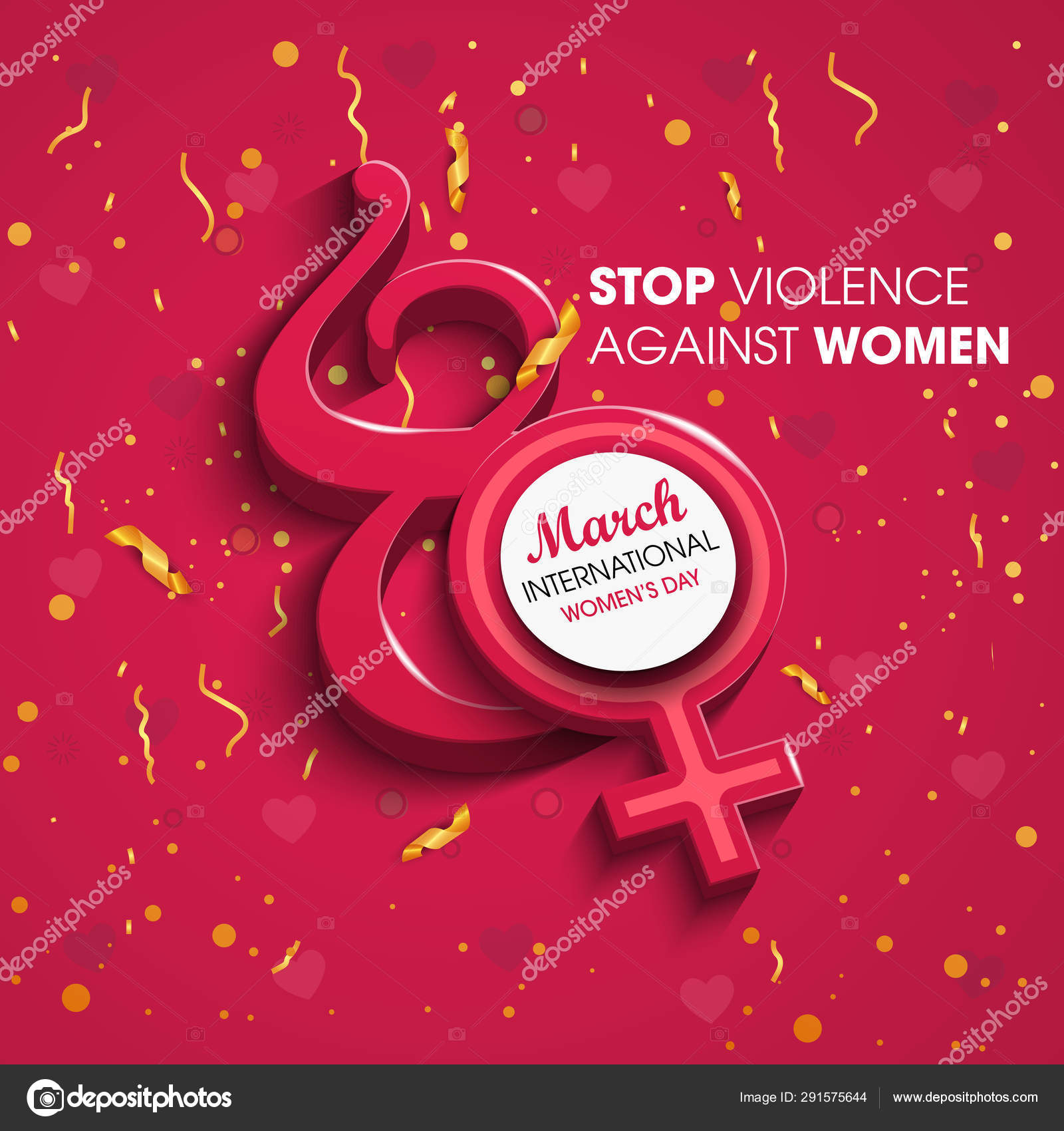 Creative Poster International Womens Day Decorated Female Sigh Stock ...