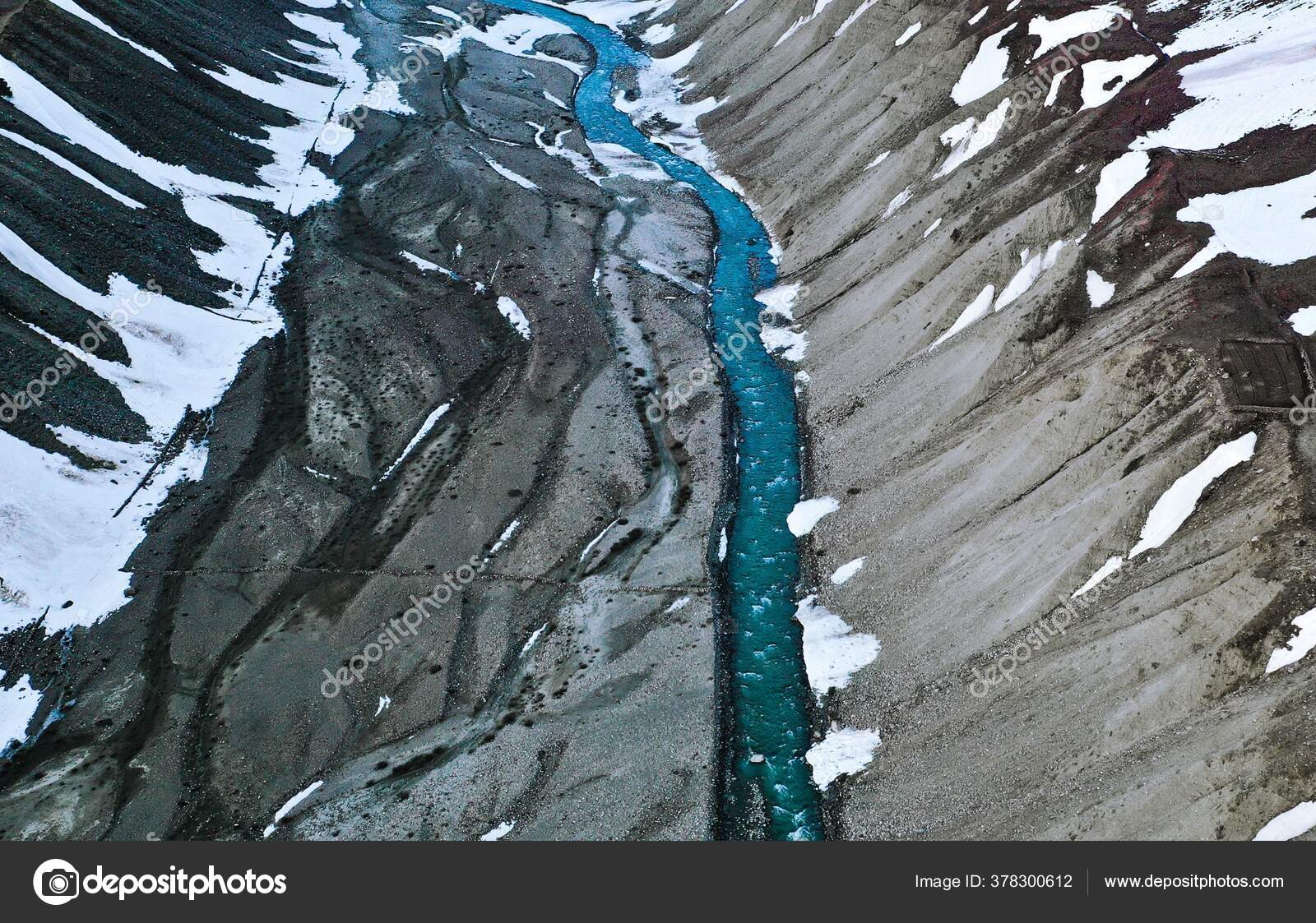 Aerial View Pin River Flowing Rough Terrain Pin Valley National — Stock ...