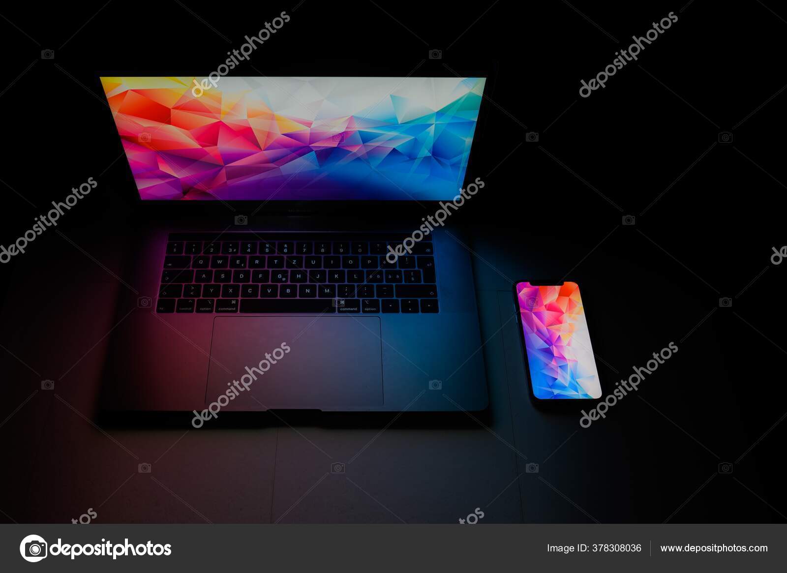 Open Laptop Digital Tablet White Smartphone All Isolated Screen Modern ...