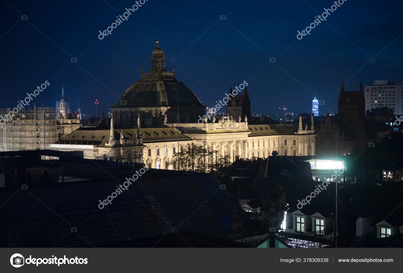 High Angle Shot Building Rectangular Dome Night — Stock Editorial Photo ...