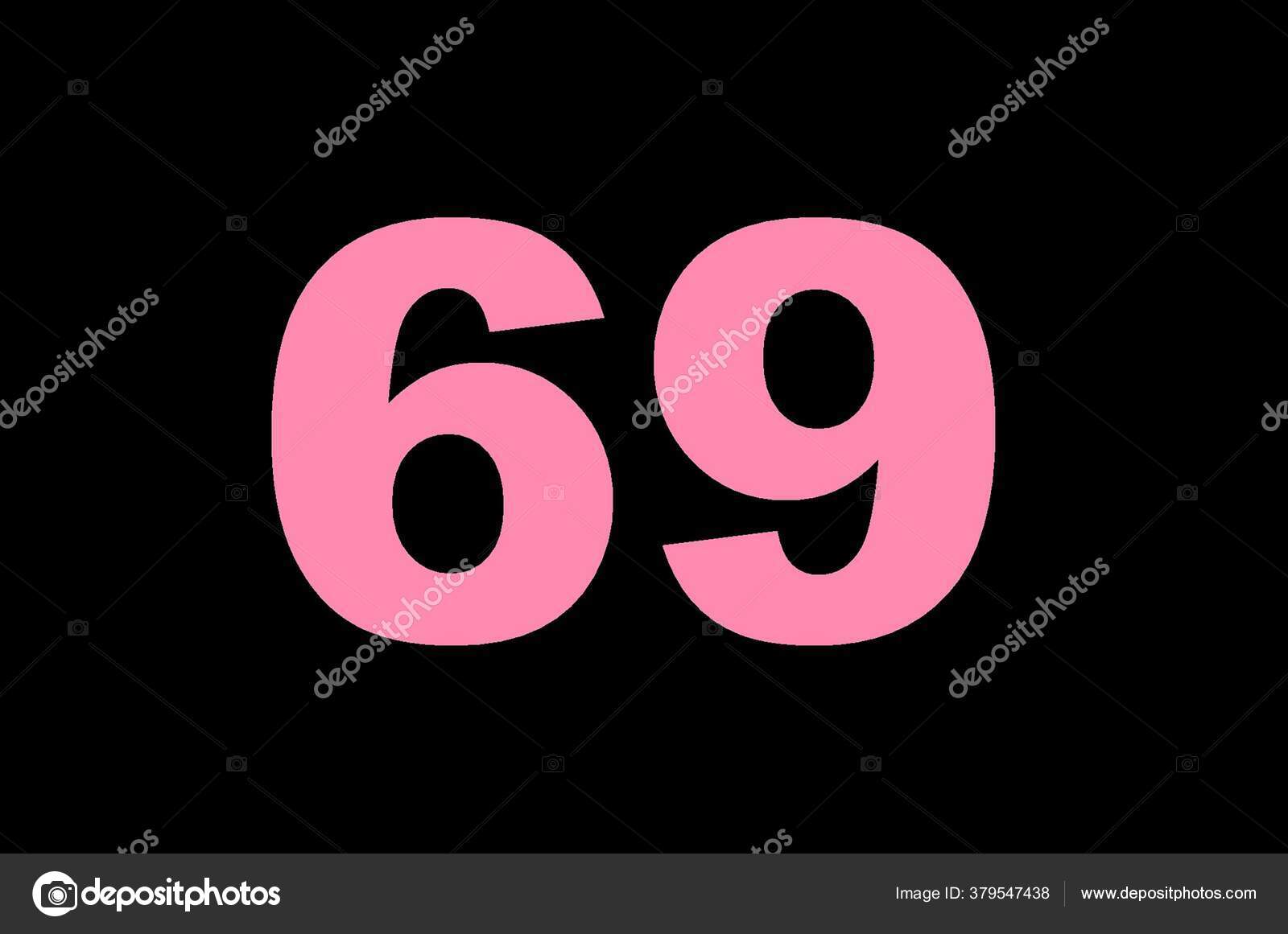 Illustration Pink Colored Sixty Nine Number Representing Position Black ...