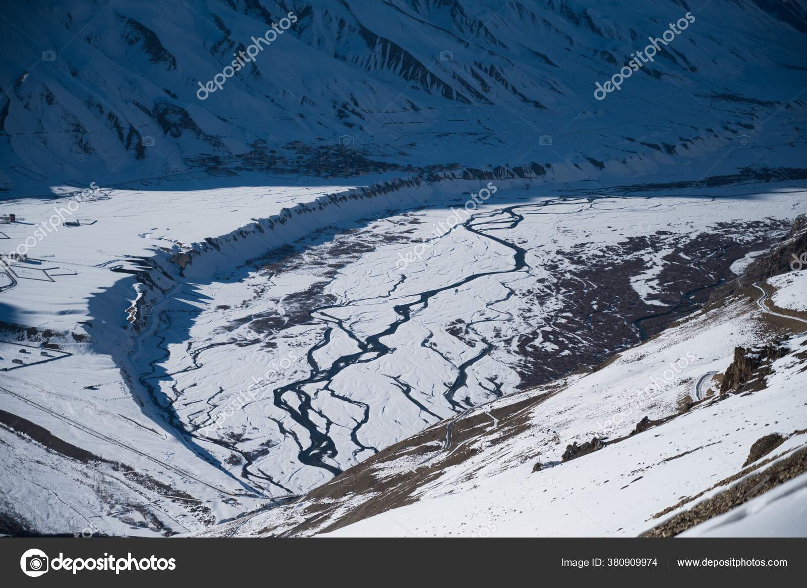 Horizontal Shot Spiti Valley Kaza Winter Stock Photo by ©Wirestock ...