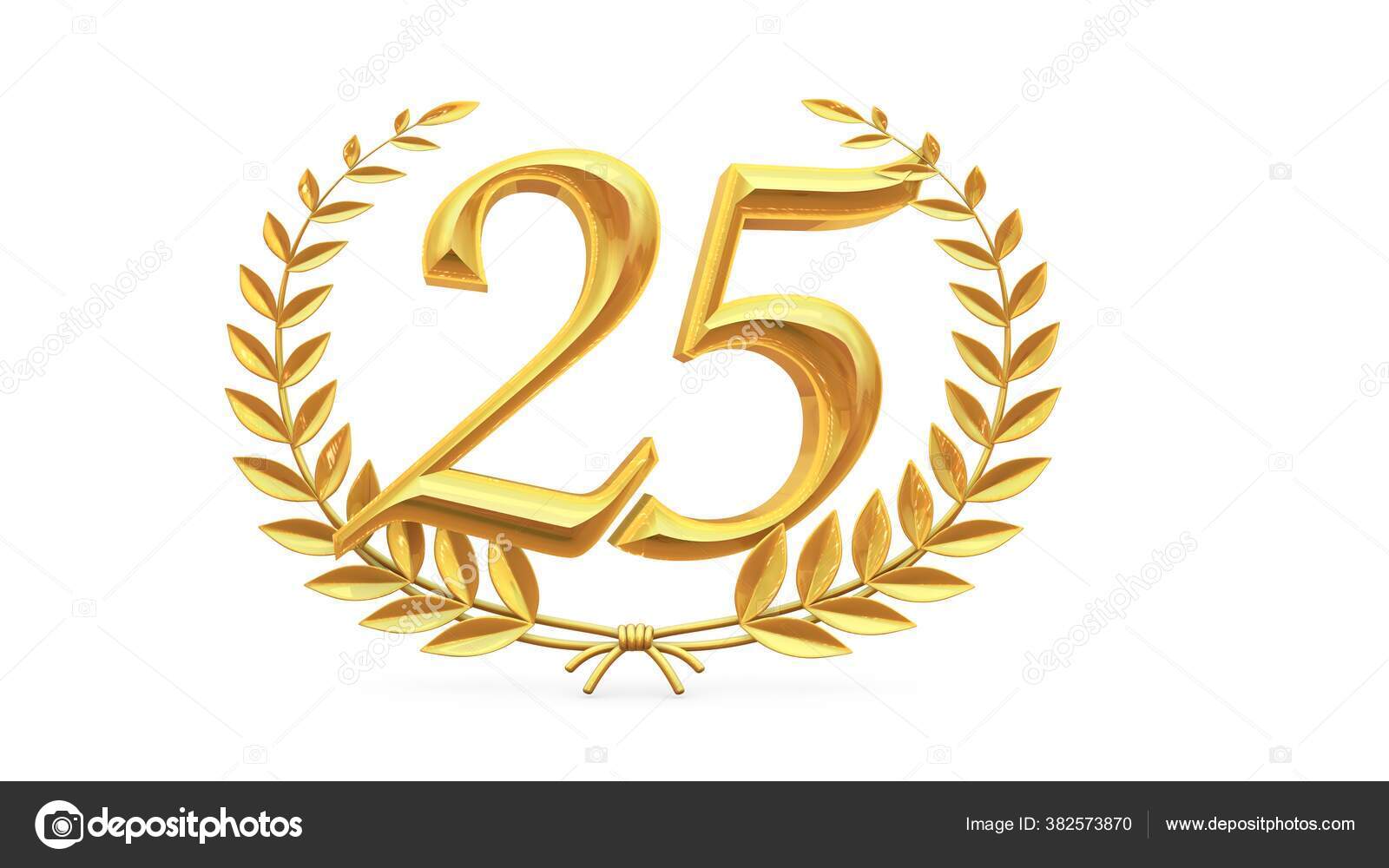 Golden 25Th Anniversary Celebration Logotype Stock Photo by ©Wirestock ...