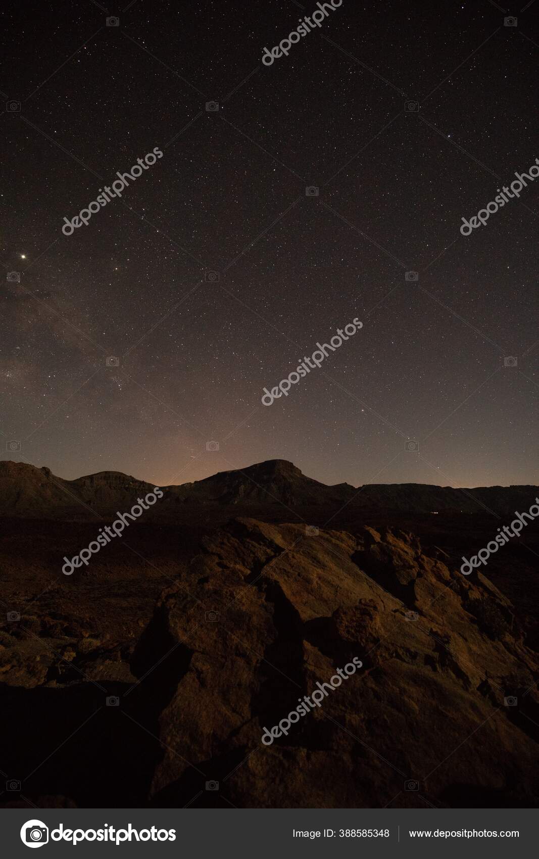 Vertical Shot Beautiful Rock Formations Starry Night Sky — Stock Photo ...
