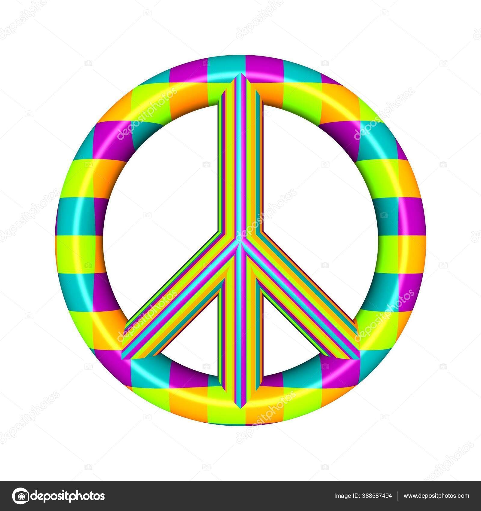 Abstract Illustration Peace Sign Isolated White Background — Stock ...