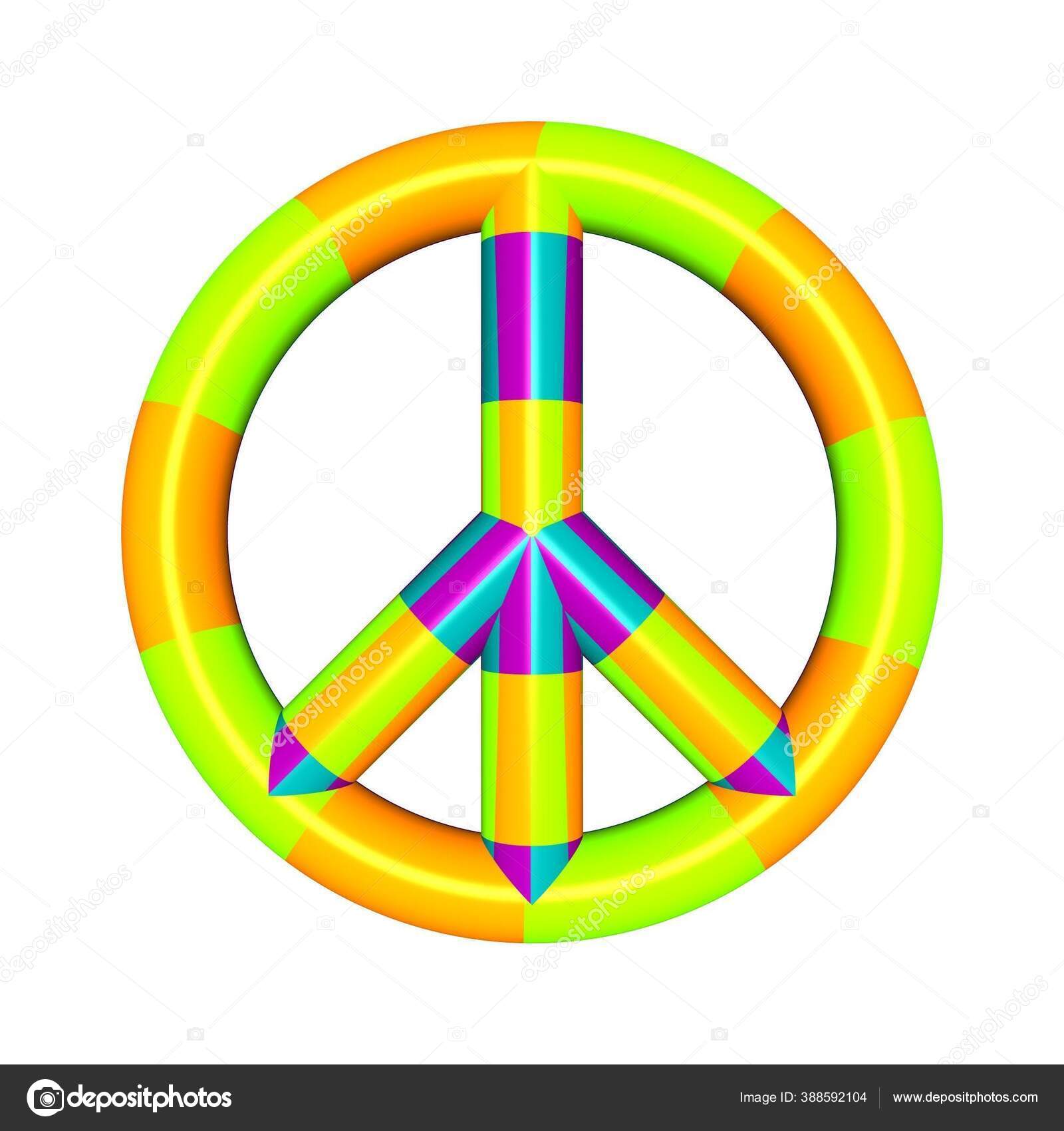 Abstract Illustration Peace Sign Isolated White Background — Stock ...
