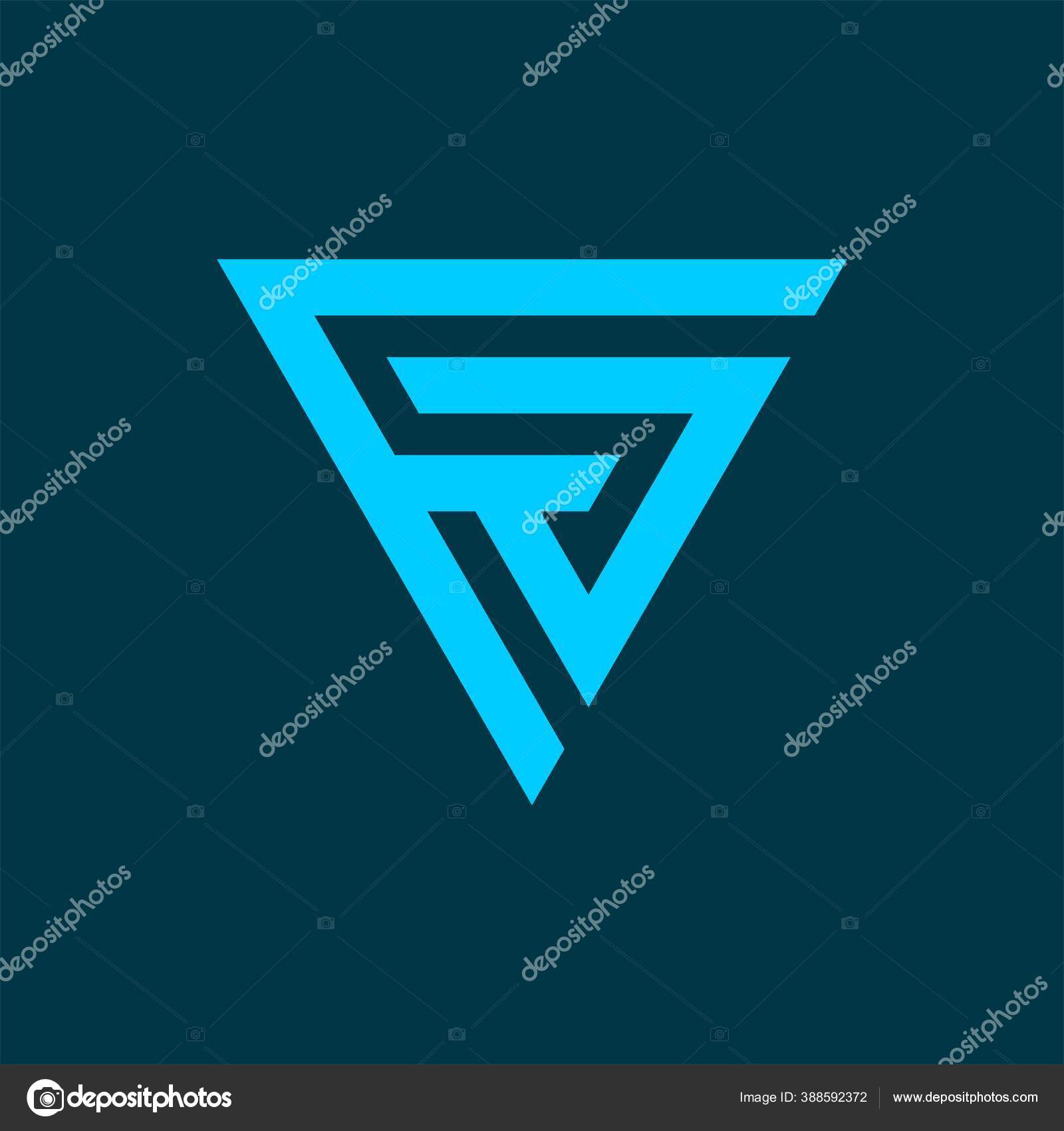 Blue Logo Icon Initials Shape Triangle Dark Blue Background Stock Photo ...