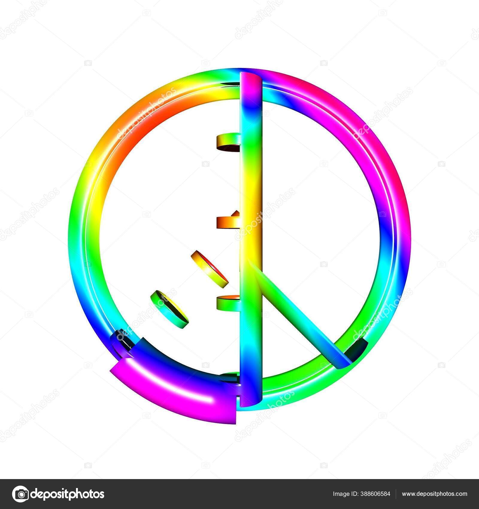 Abstract Illustration Peace Sign Isolated White Background — Stock ...