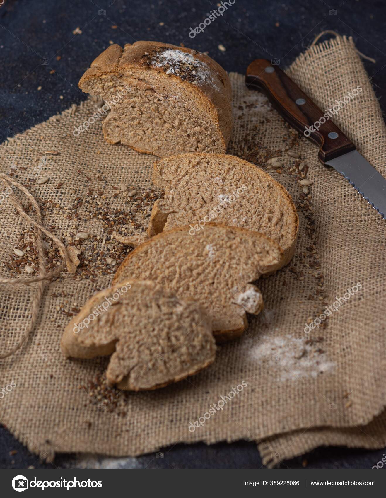 Delicious Crusty Sliced Bread Fabric Knife — Stock Photo © Wirestock ...