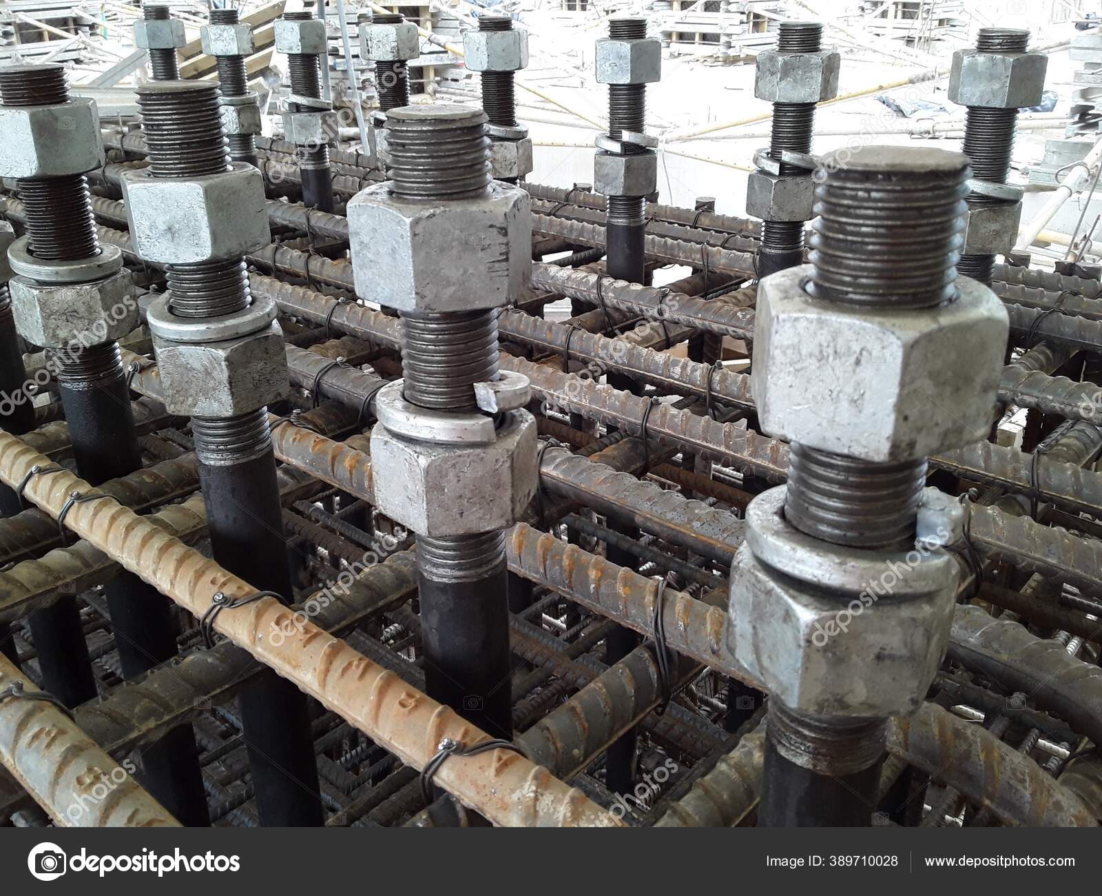 Horizontal Shot Construction Materials Metal Foundation Construction ...