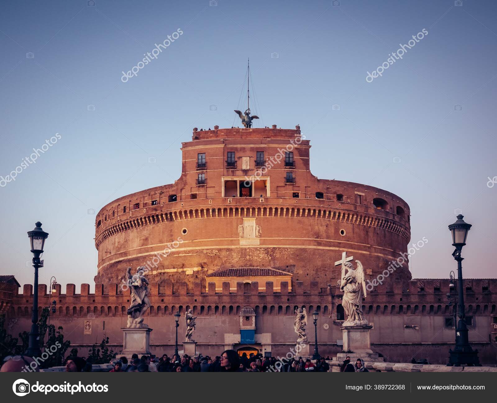 Castle Sant'angelo Evening Rome Italy – Stock Editorial Photo ...