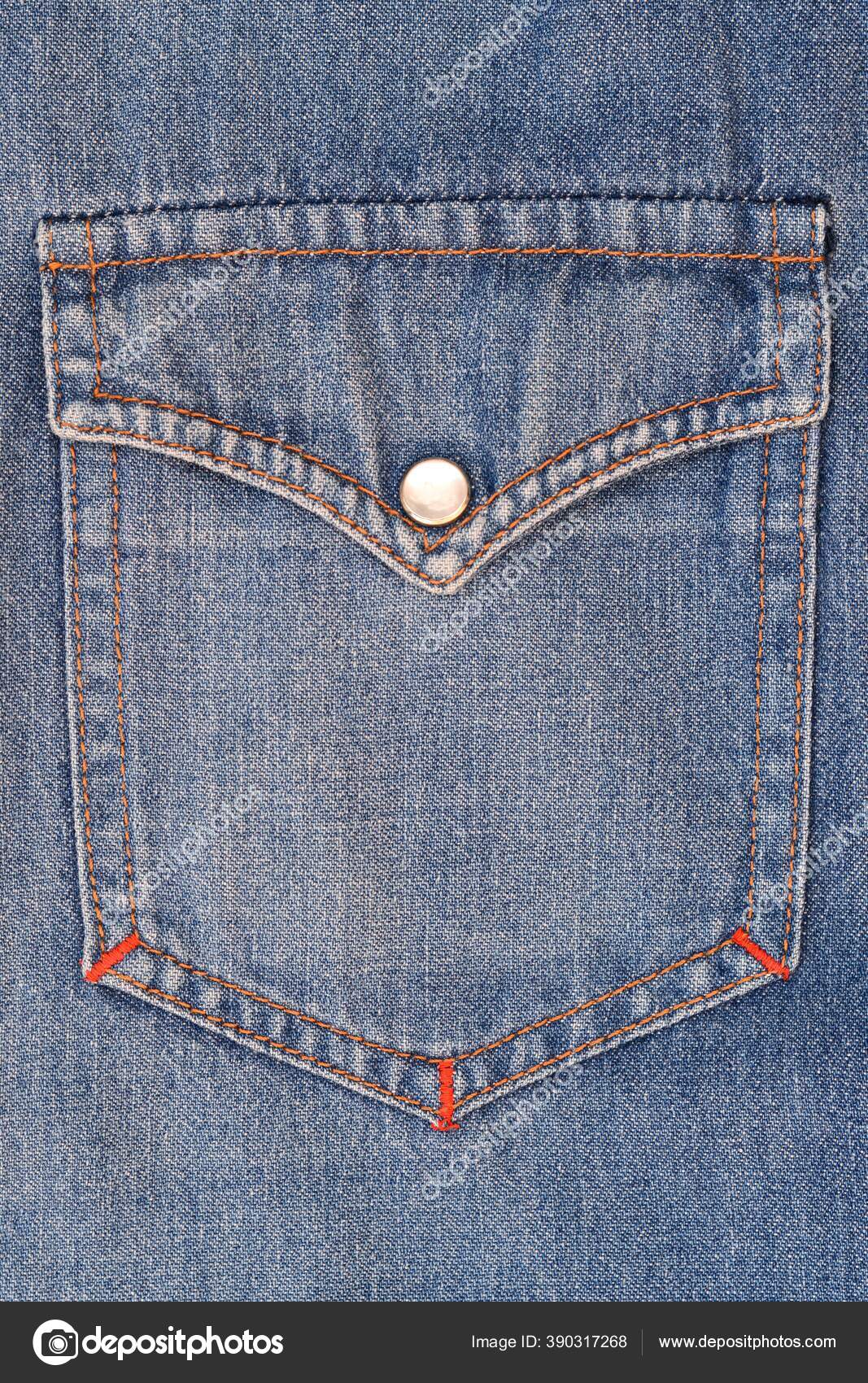 Closeup Shot Pocket Blue Denim Fabric Stock Photo by ©Wirestock 390317268