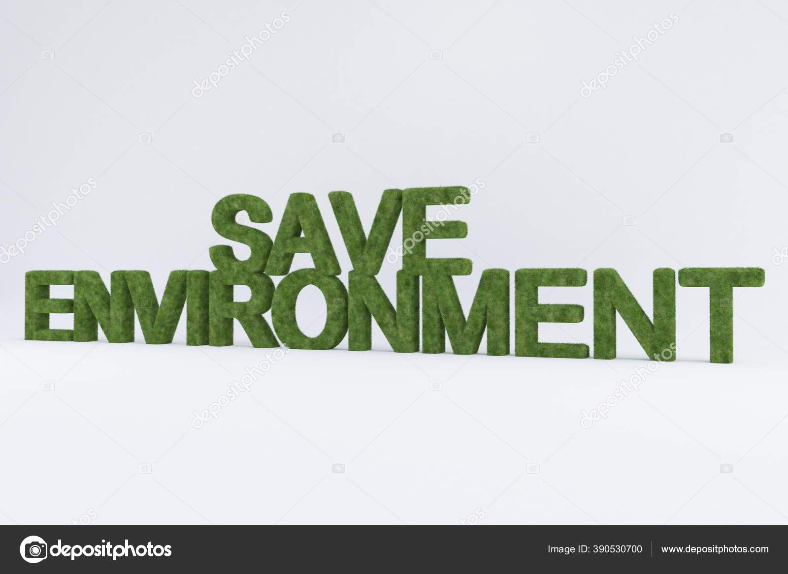 Rendering Green Grass Environment Text White Background Stock Photo by ...