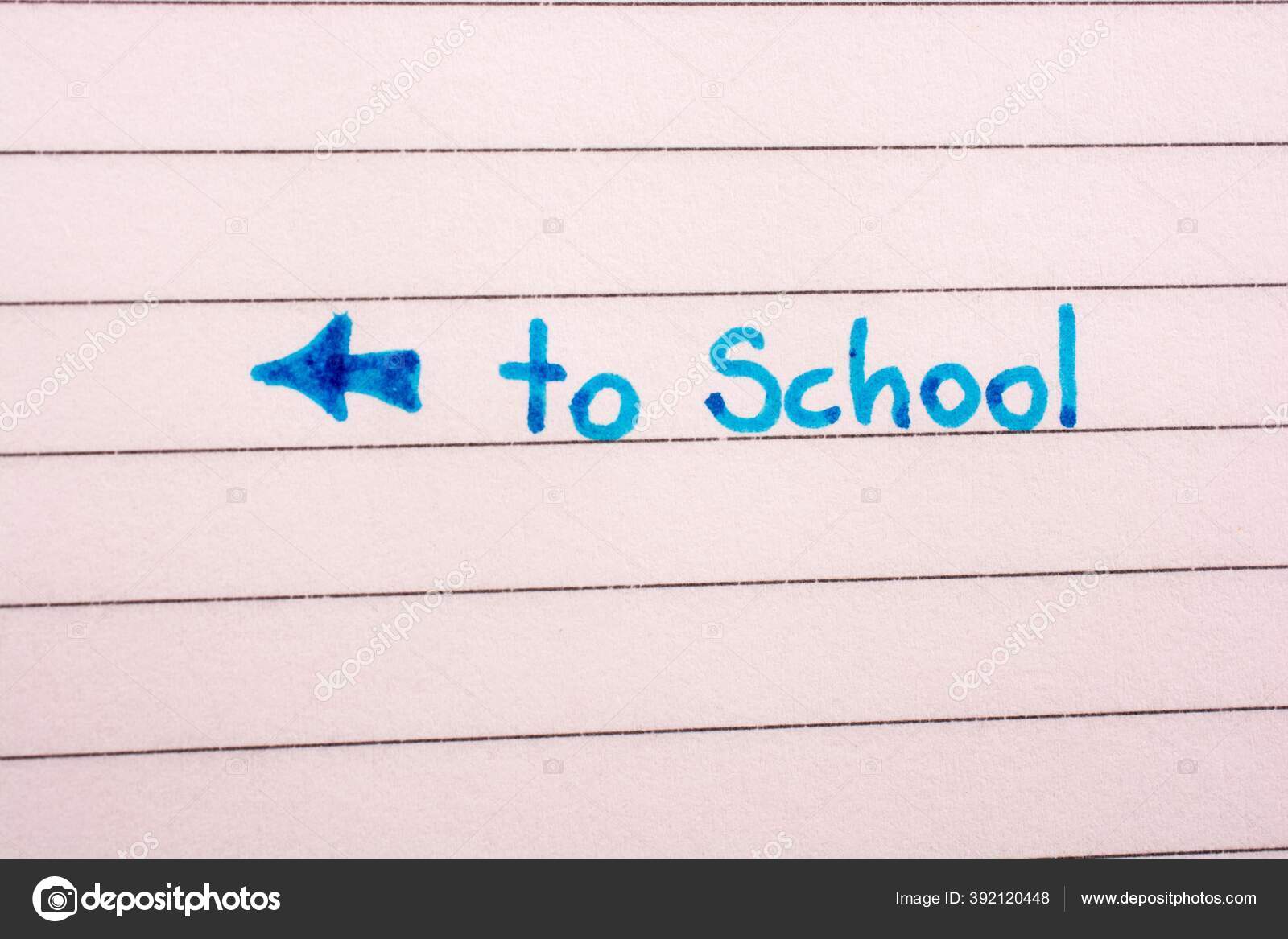 Closeup Shot Back School Text Written Paper Blue Marker — Stock Photo ...