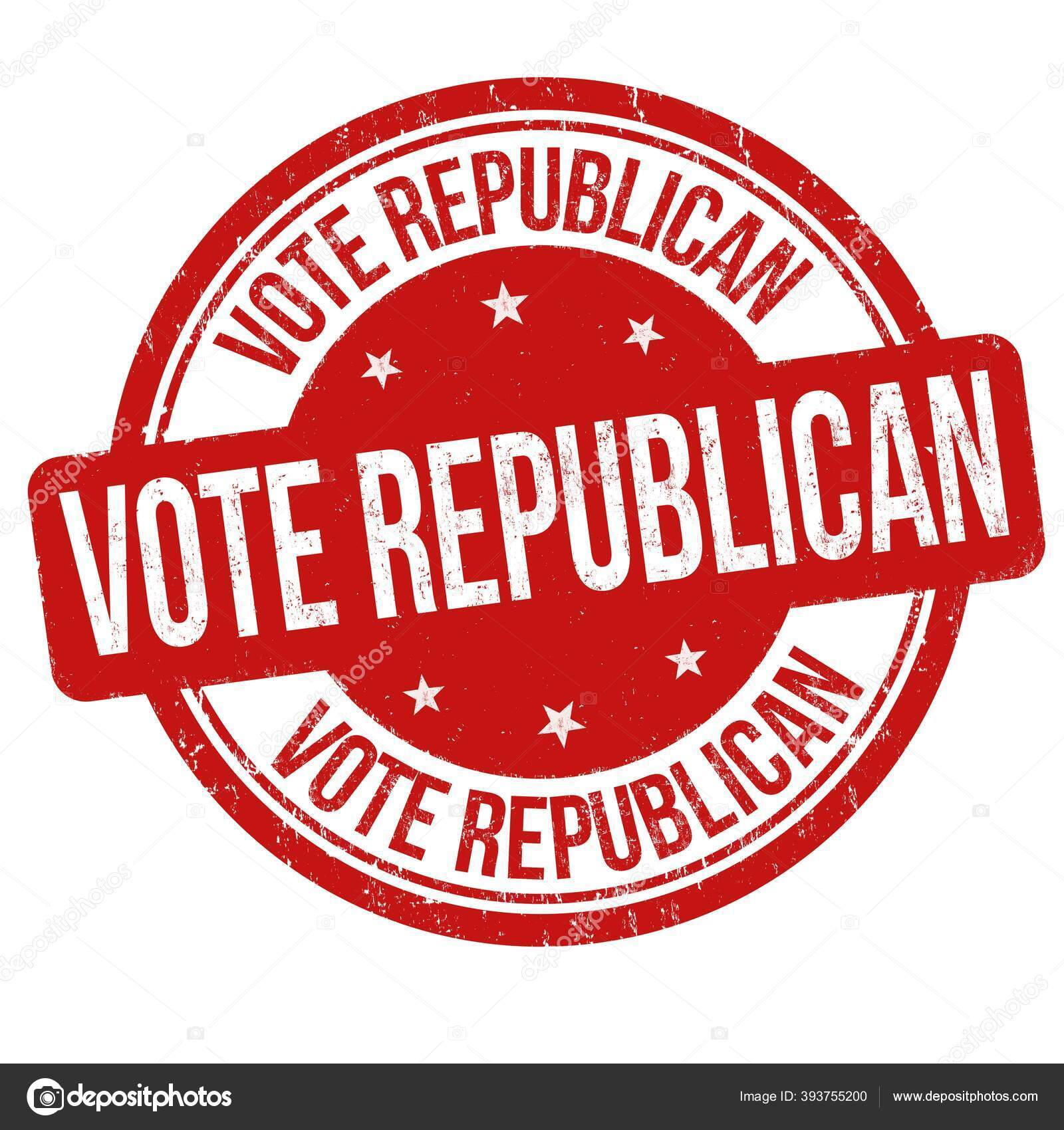 Red Vote Republican Stamp Isolated White Background — Stock Photo ...