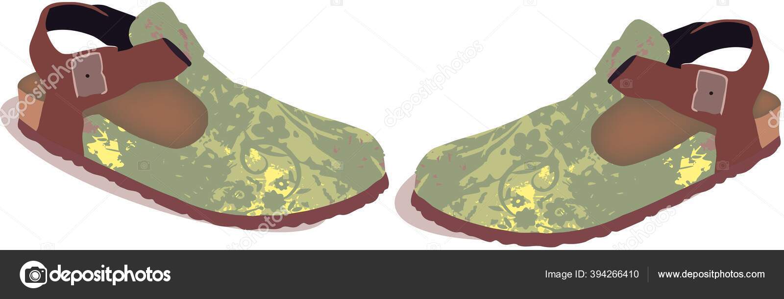 Illustration Pair Shoes Patterns Isolated Background — Stock Photo ...