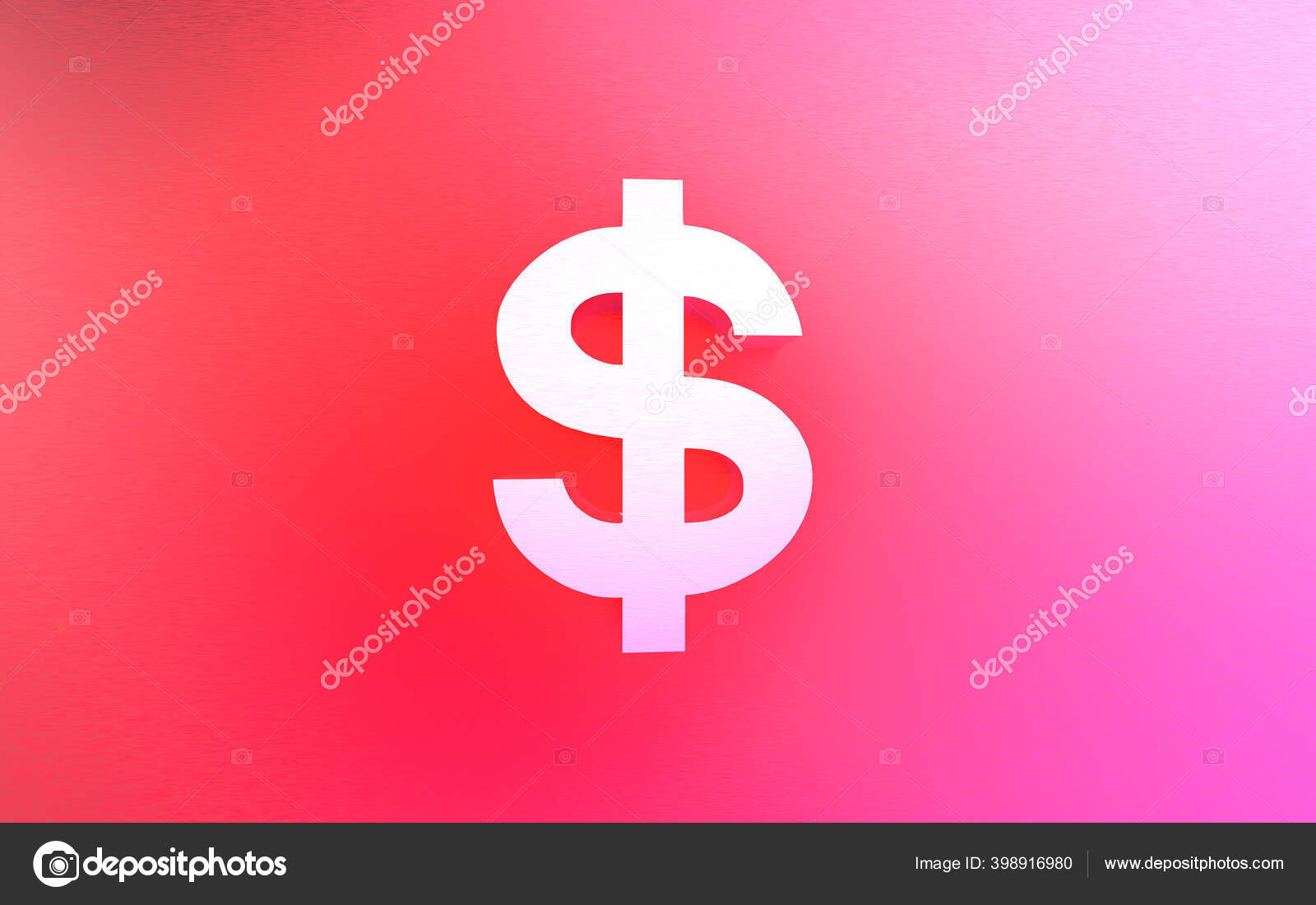 Rendering Dollar Sign Pink Background Stock Photo by ©Wirestock 398916980