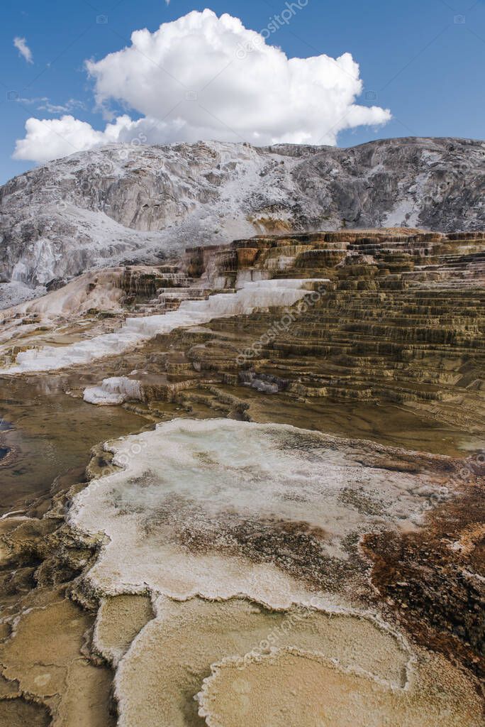 Un plano vertical del Parque Nacional Yellowstone en Yellowstone, EE.UU ...
