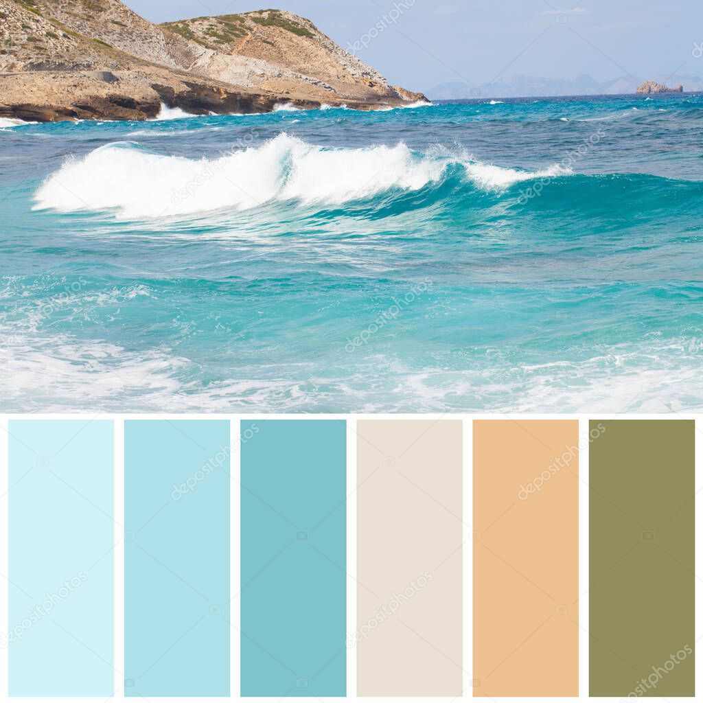 Las hermosas olas del oc ano junto a los acantilados rocosos - con la ...