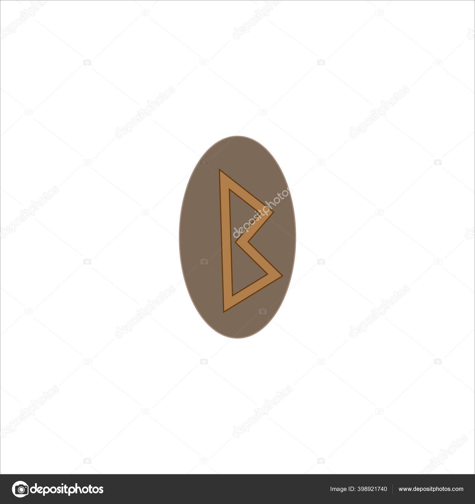 Illustration Brown Berkana Symbol Isolated White Background — Stock ...