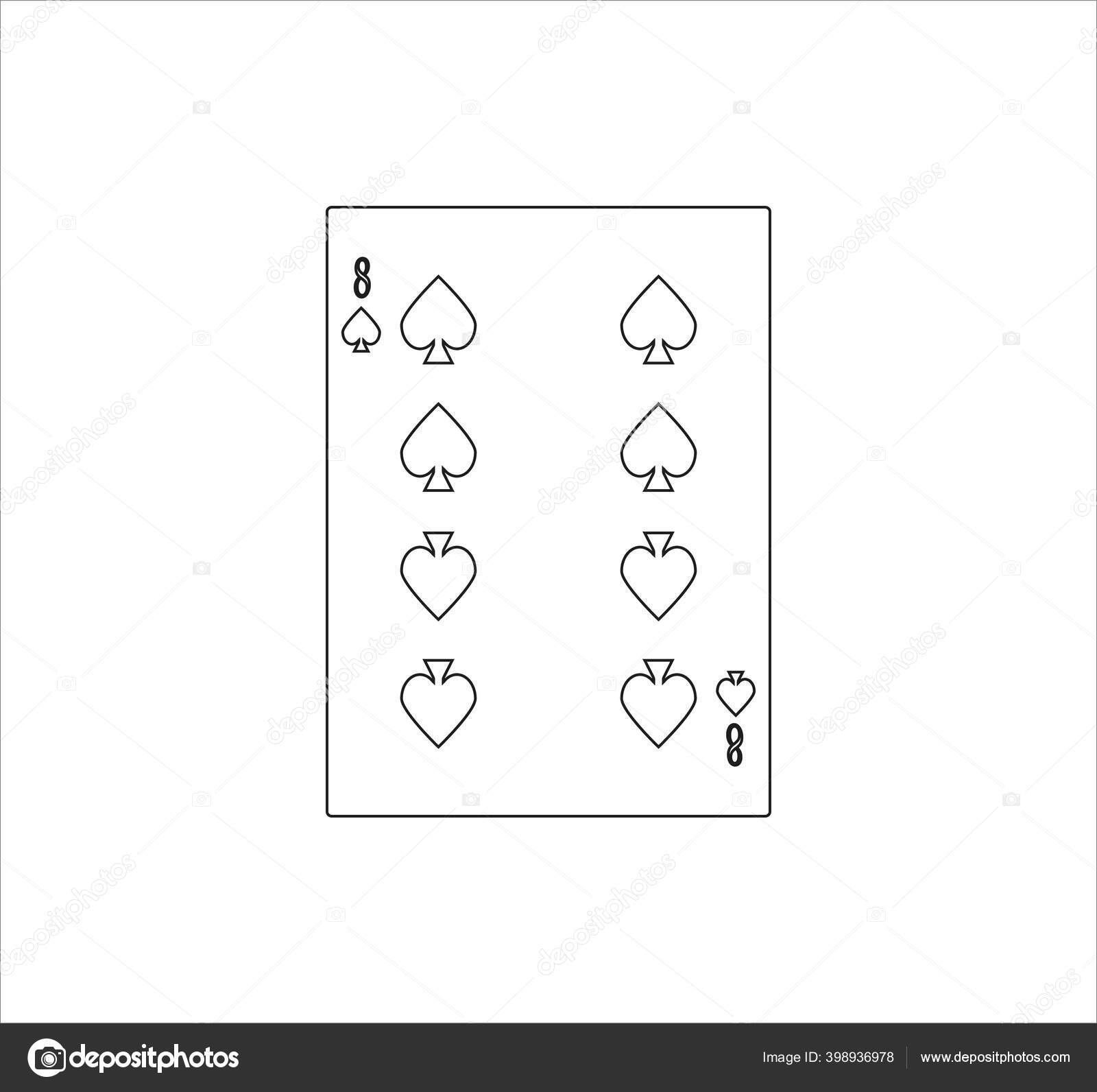 Illustration Eight Spades Playing Card Isolated White Background ...