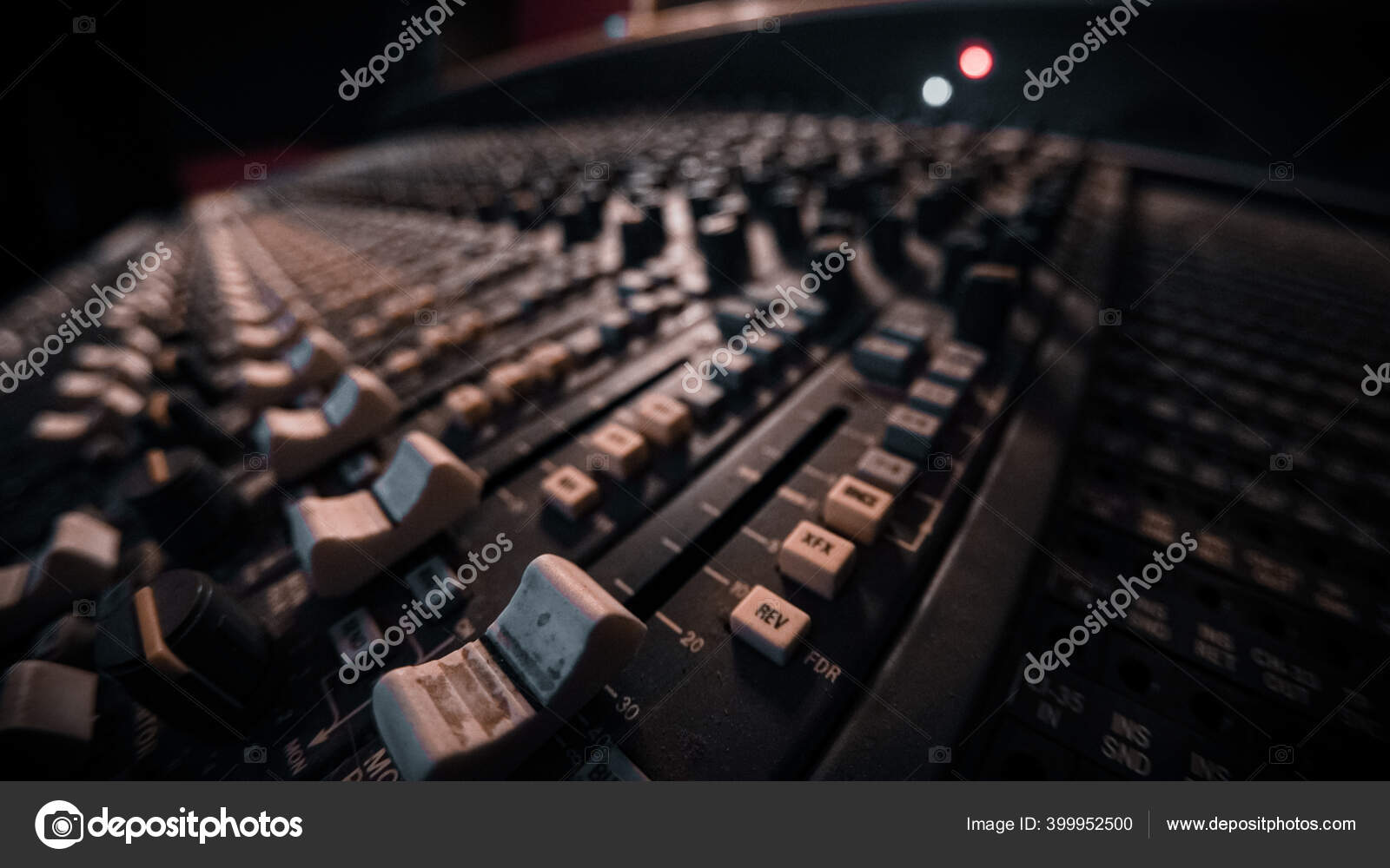 Closeup Shot Soundboard Buttons Adjusters Studio — Stock Photo ...