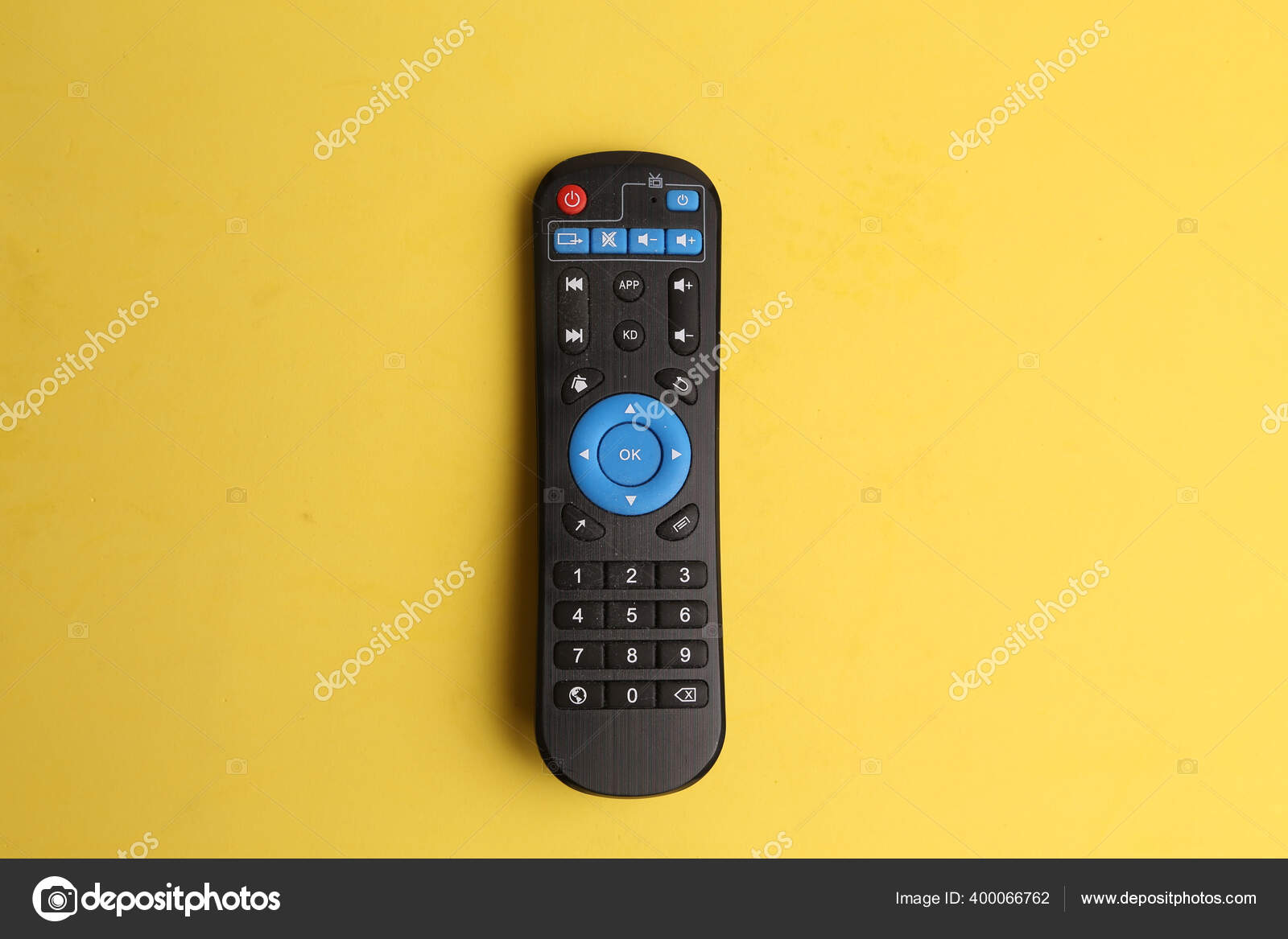 Top View Remote Control Yellow Background — Stock Photo © Wirestock ...