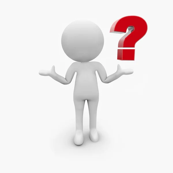 Rendering Puzzled Human Figure Isolated White Background — Stock Photo ...
