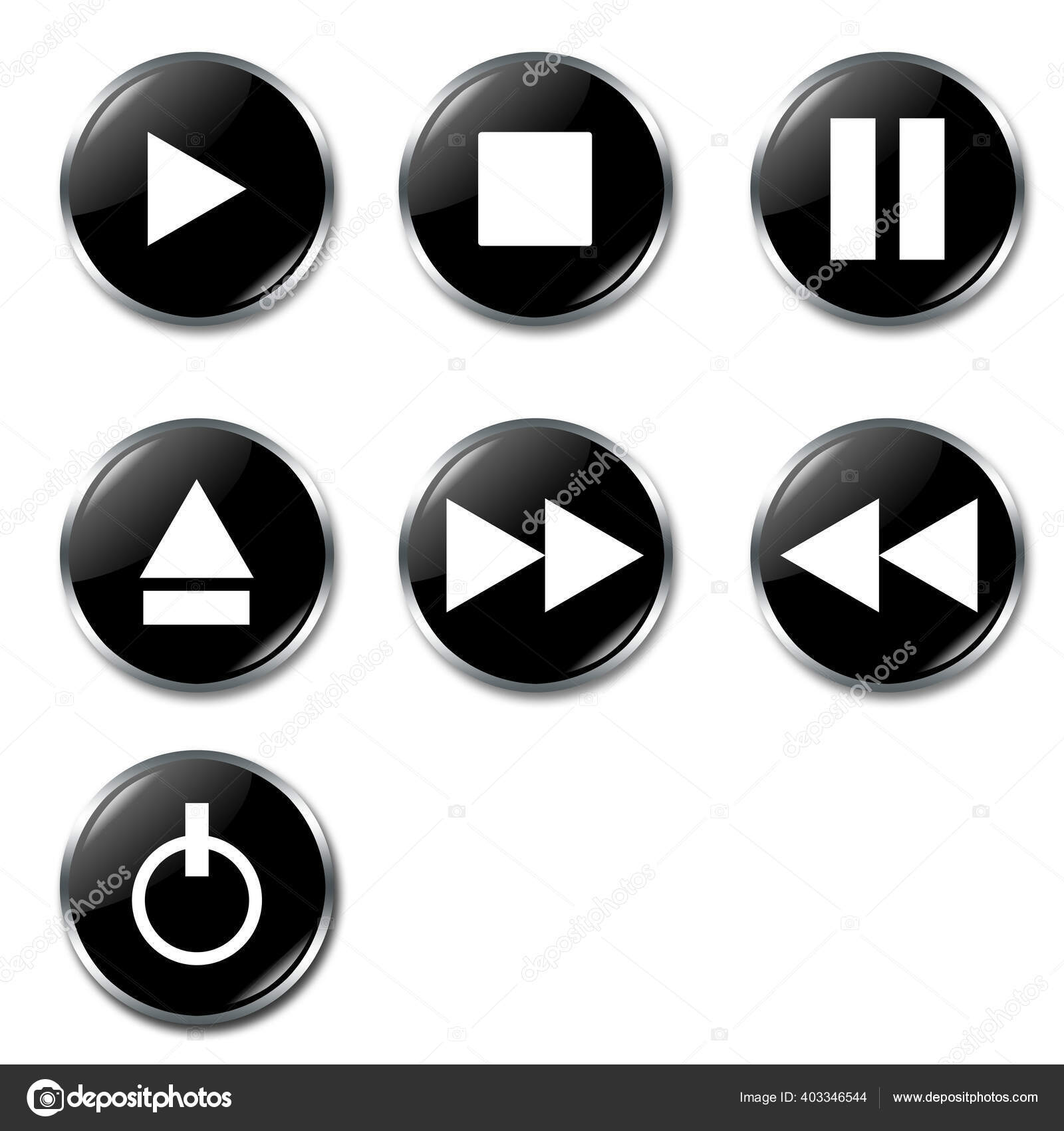 Una Ilustración Los Botones Control Reproductor Música Sobre Fondo ...