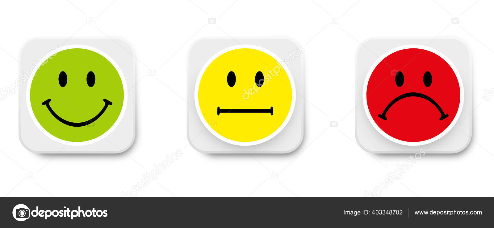 Illustration Green Yellow Red Emotion Icons Isolated White Background — Stock Photo © Wirestock ...