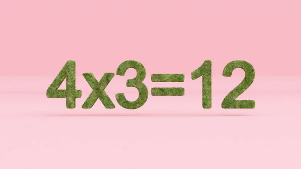 Rendering Mathematical Equation Grassy Texture Pink Background Stock ...