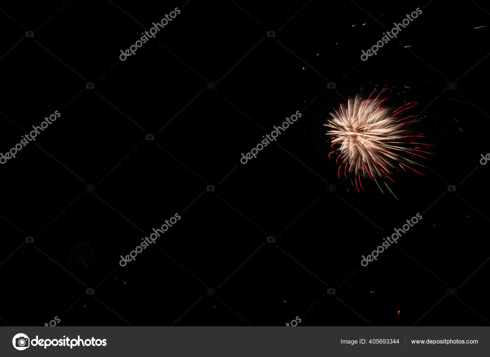 Beautiful Shot Exploding Colorful Fireworks Black Night Sky Background ...