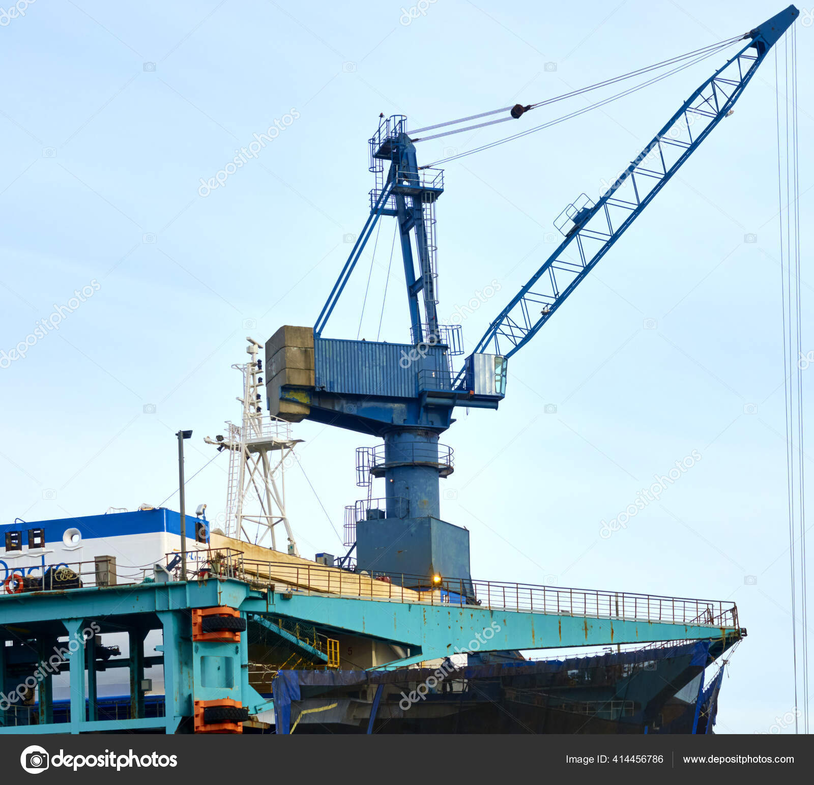 Blue Crane Constructional Area Sunlight — Stock Editorial Photo ...