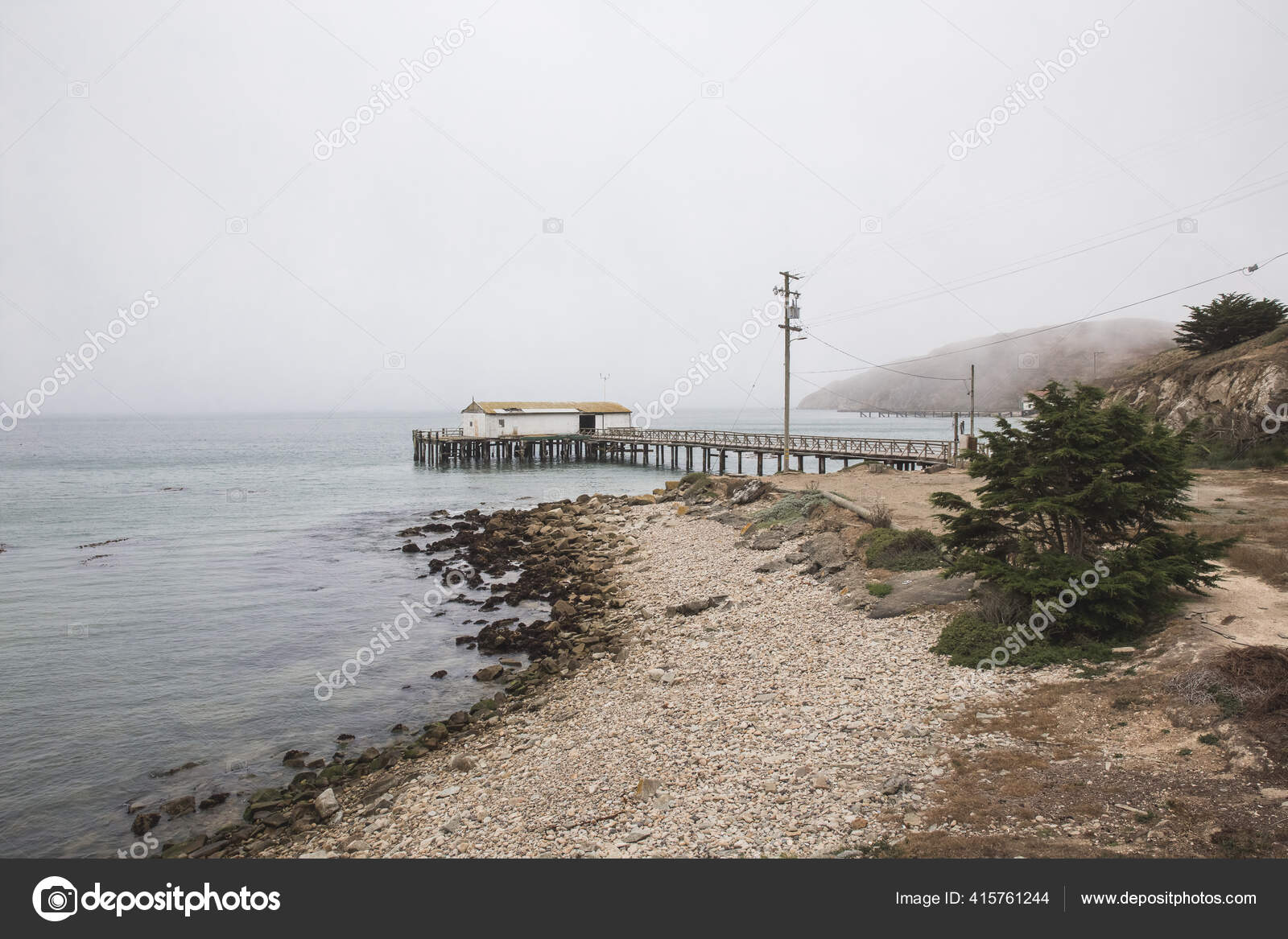 Closeup Boathouse Point Reyes National Seashore California Misty ...