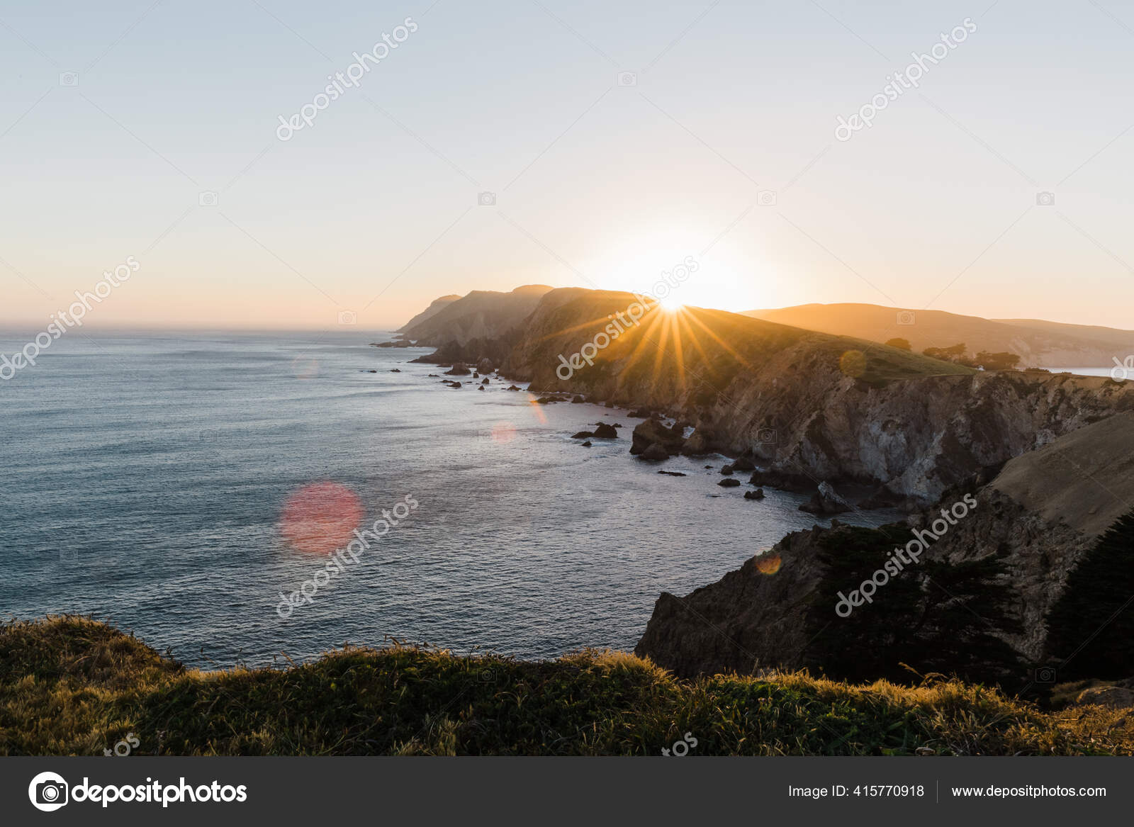 Beautiful Shot Point Reyes National Seashore California Sunset — Stock ...
