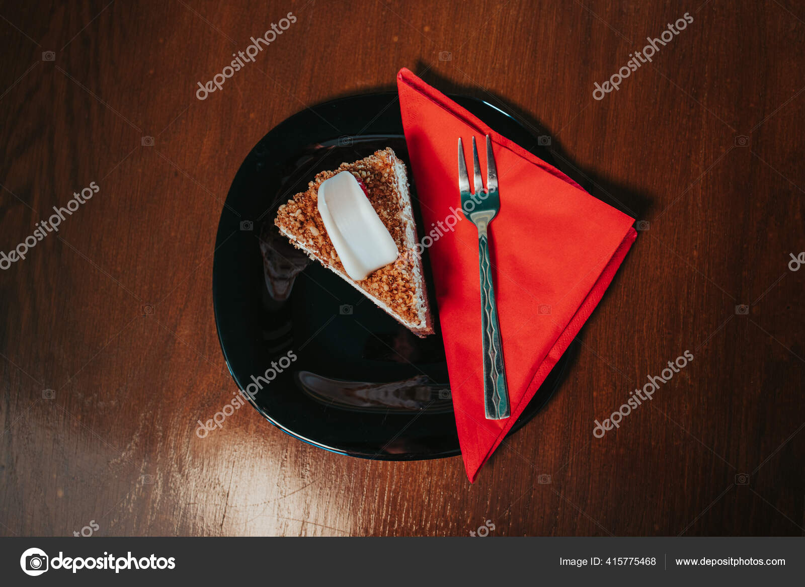 Top View Delicious Creamy Cake Plate Stock Photo by ©Wirestock 415775468