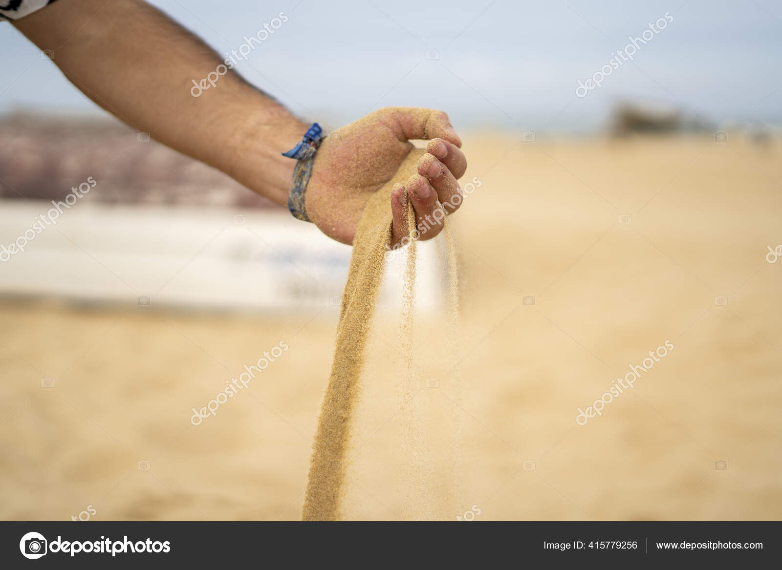 Closeup Sand Running Man's Hand Concept Time Stock Photo by ©Wirestock ...