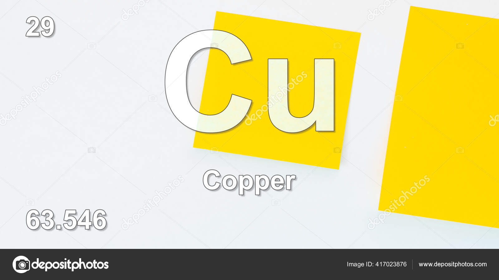 Cobre Elemento Químico Datos Atómicos Ilustración Símbolos Telón Fondo ...