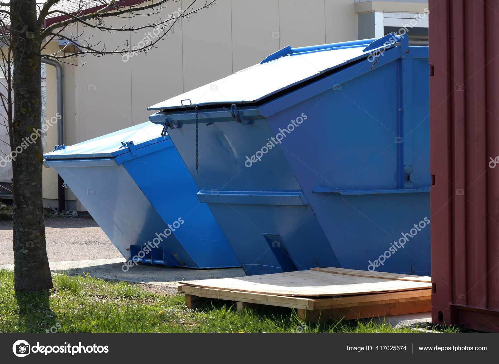 Metal Containers Collection Waste Garbage Stock Photo by ©Wirestock ...